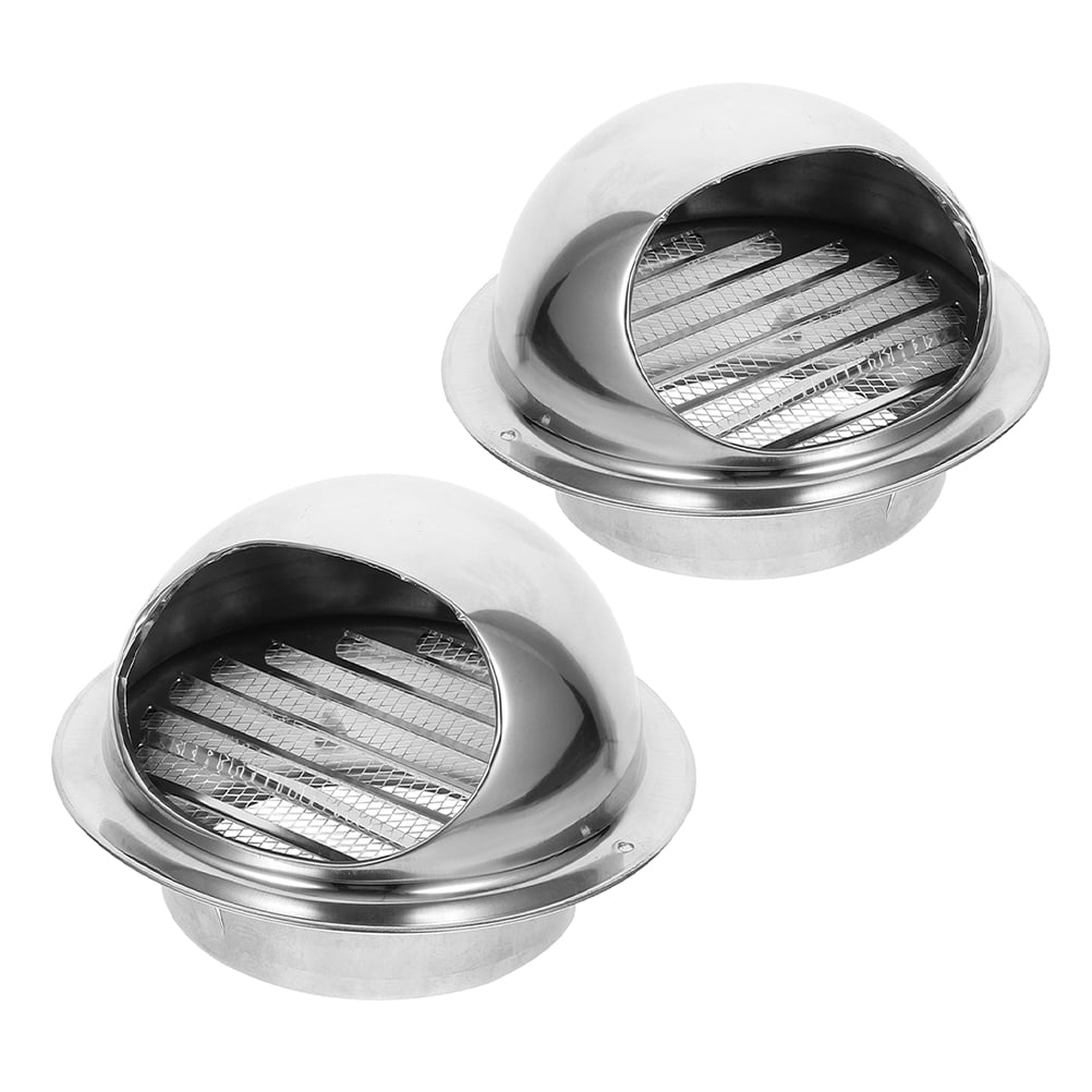 HOMEMAXS 2pcs Round Exhaust Dryer Vent Stainless Steel Louver Grille ...