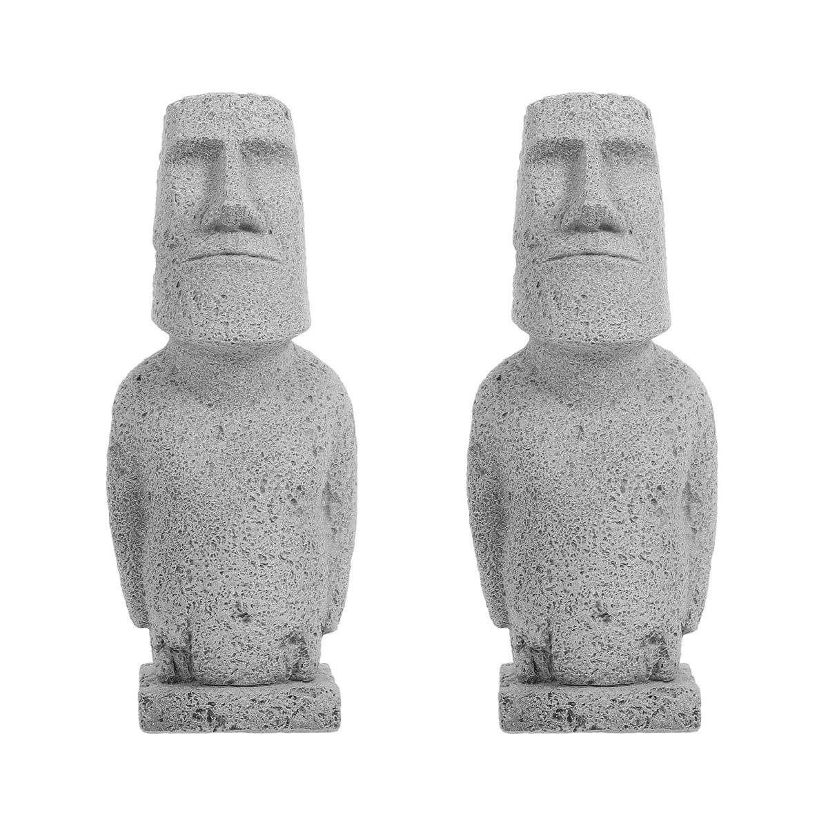HOMEMAXS 2pcs Sandstone Moai Statue Easter Island Moai Aquarium Small Moai Statue Ornament ...