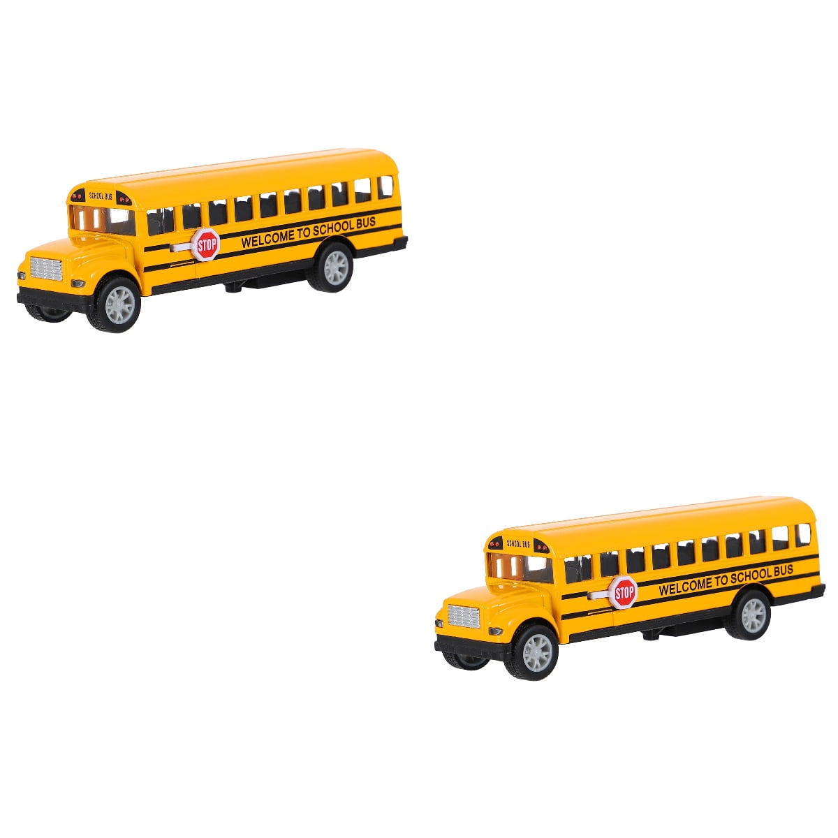 HOMEMAXS 2pcs School Bus Model, Die Cast Back Vehicles Cars 5. 11In ...