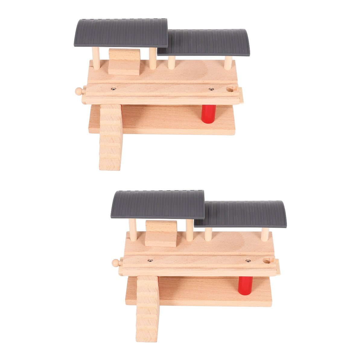 HOMEMAXS 2pcs Simulation Station Platform Double-deck Diy Train Track ...