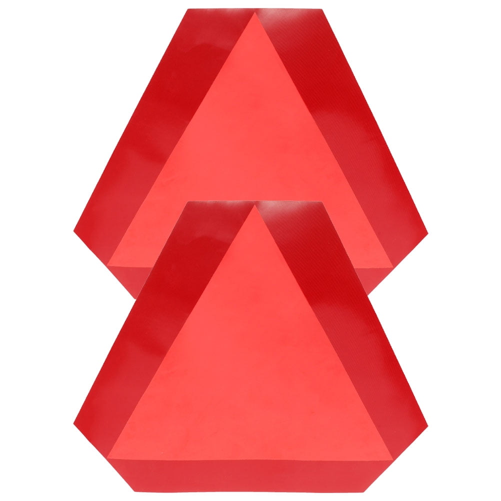 HOMEMAXS 2pcs Slow Moving Sign Reflectors Car Triangle Sign Slow Moving ...