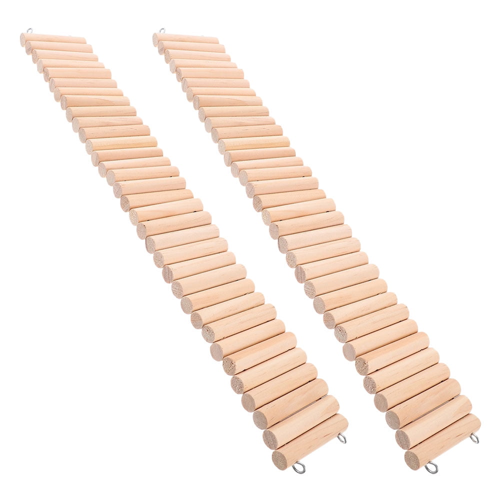 HOMEMAXS 2pcs Small Animal Hamster Wooden Ladder Platform Cage Bridge ...