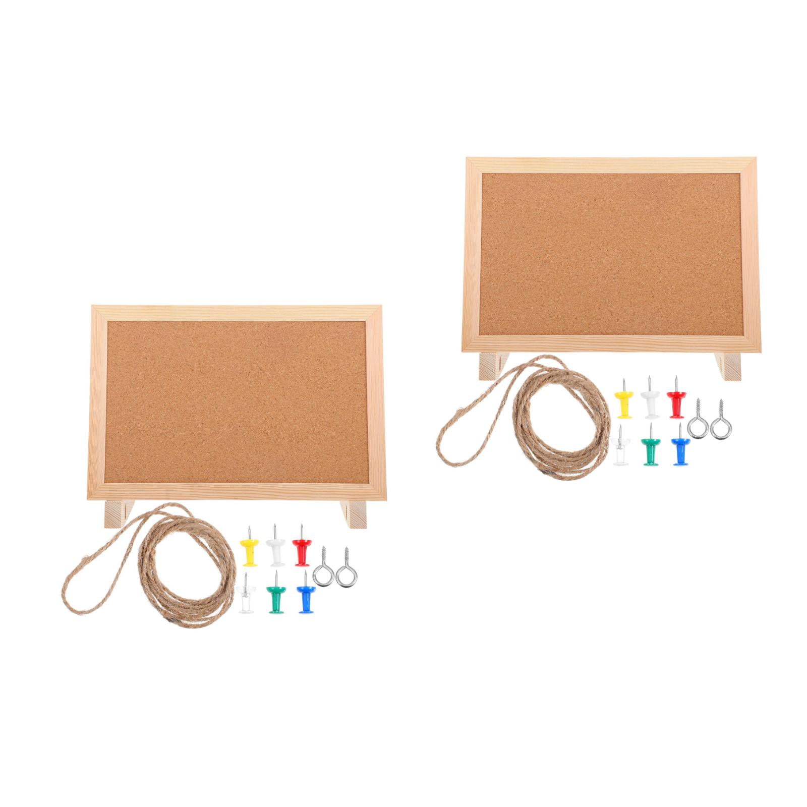 HOMEMAXS 2pcs Framed Cork Bulletin Board For Desk Mini Pin Board With ...