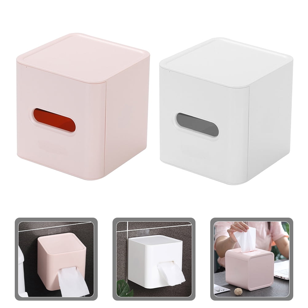 2pcs Square Tissue Box Tissue Box Dispenser Bathroom Office Bedroom ...