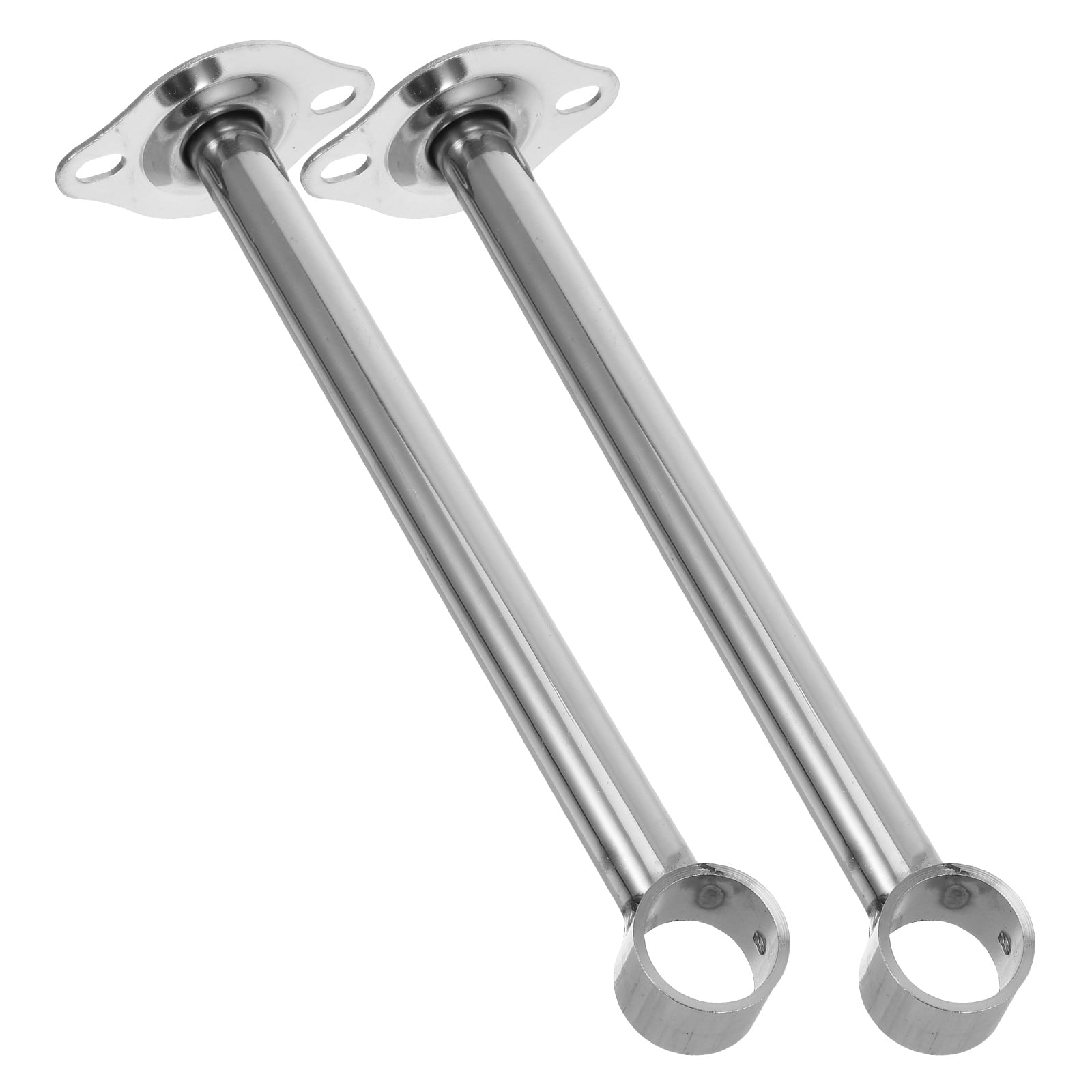 HOMEMAXS 2pcs Stainless Steel Ceiling Mounted Curtain Rod Holder Closet ...