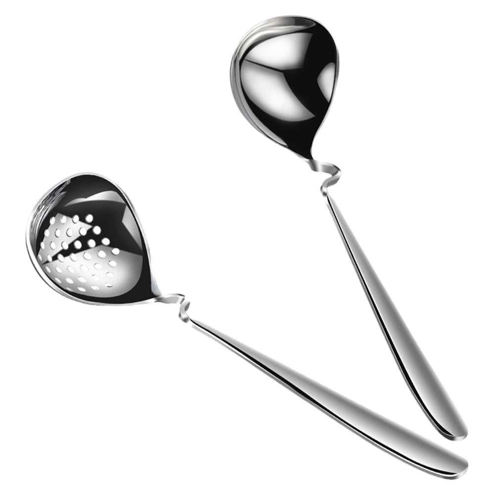 HOMEMAXS 2pcs Stainless Steel Multi-Use Hanging Soup Ladle And Strainer ...