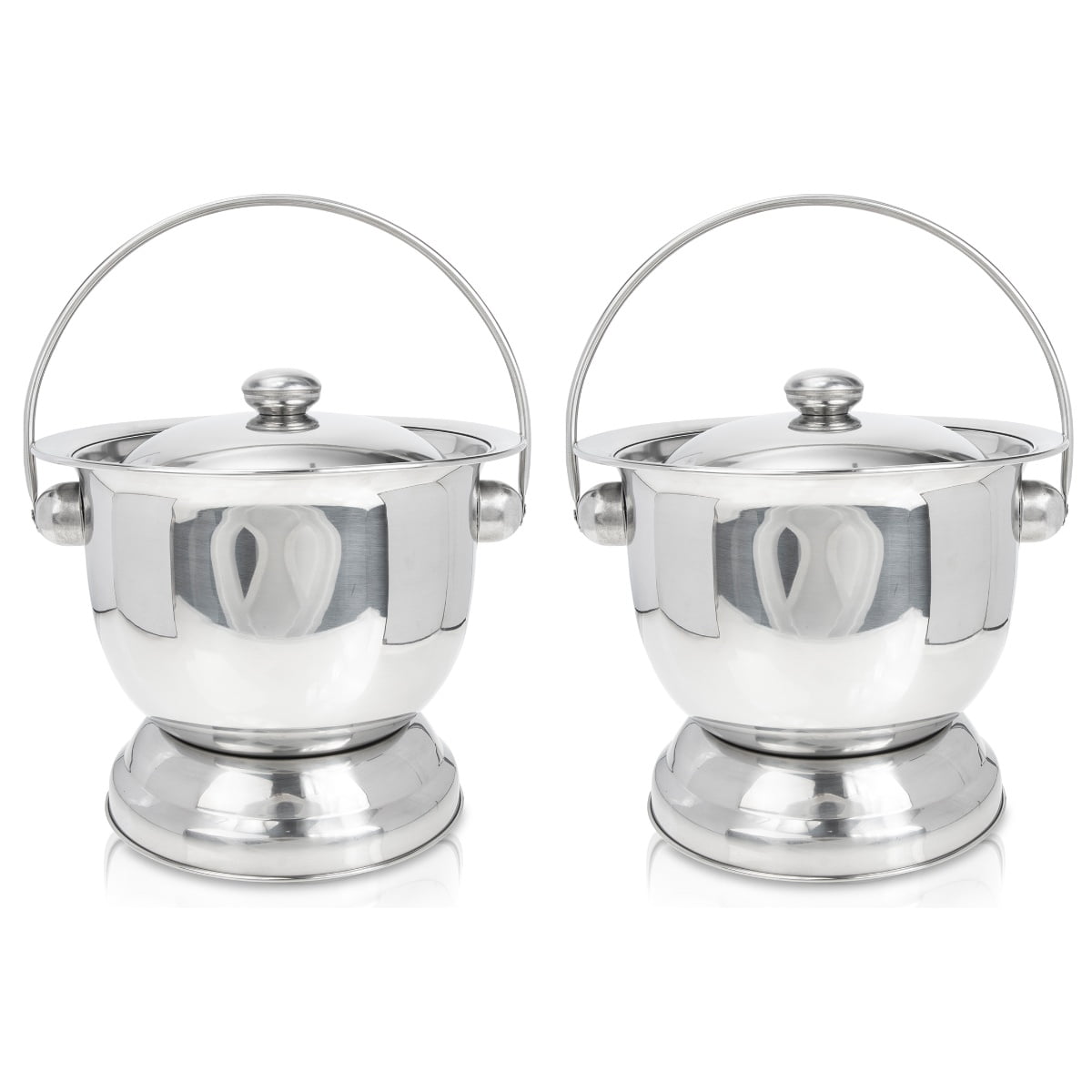 HOMEMAXS 2pcs Stainless Steel Urinal Pot Potty with Handle Chamber Pot ...