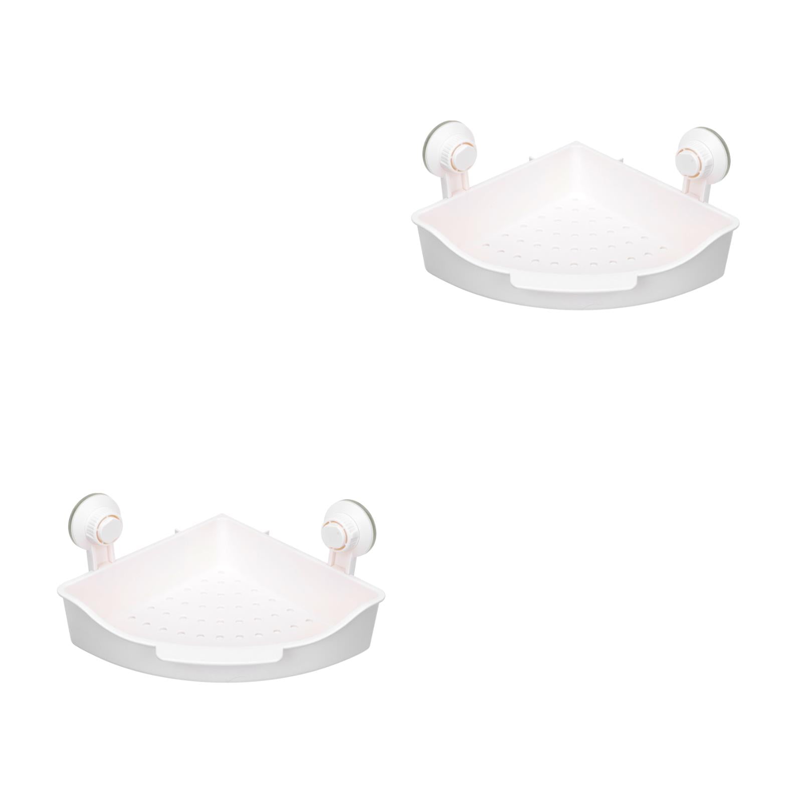HOMEMAXS 2pcs Suction Cup Shower Bathroom Corner Shelf Suction Cup ...