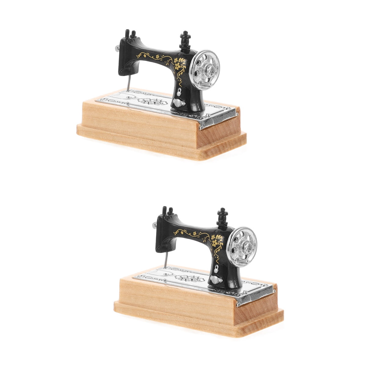2pcs Tiny Small Sewing Machine Model Mini House Layout Vintage Sewing ...