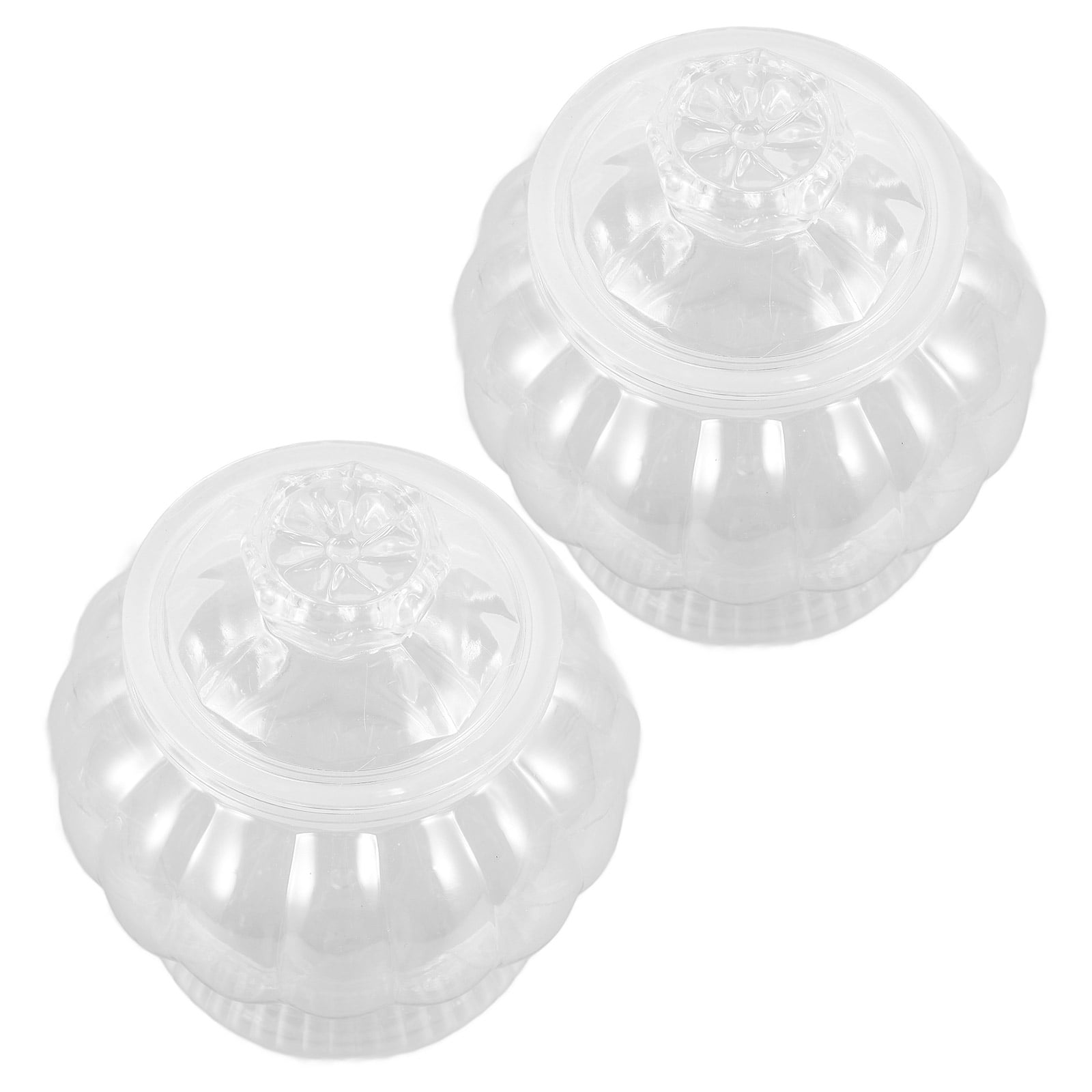 2pcs Transparent Candy Storage Container with Airtight Lid Reusable ...