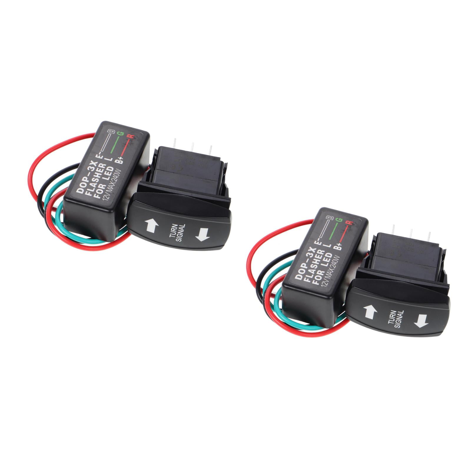 2pcs Turn Signal Rocker Switch with Flasher 3-Wire LED Flasher Relay ...