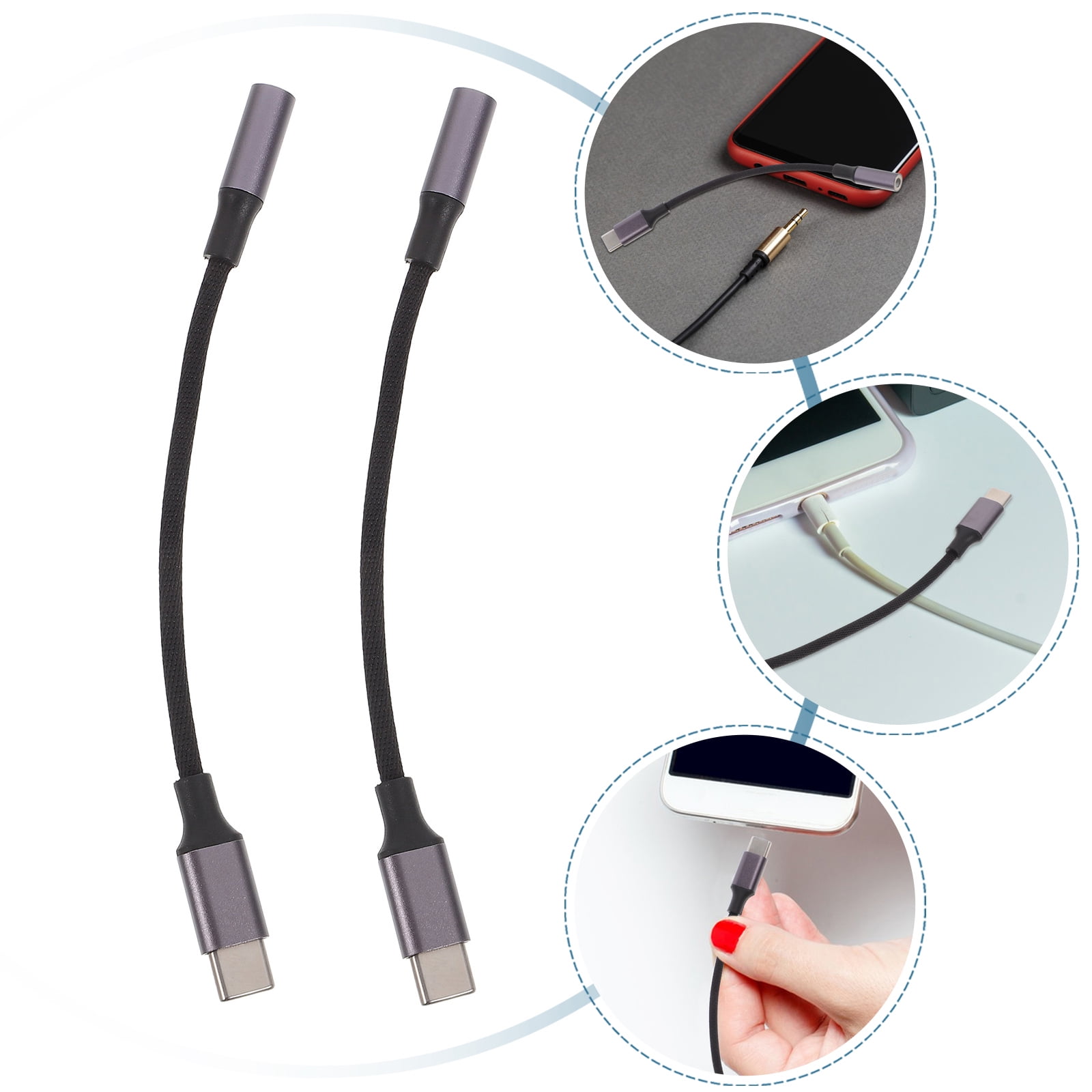 HOMEMAXS 2pcs USB C to 3.5mm Audio Adapters 3.5mm Headphone Jack Adapters Audio Adapters ...