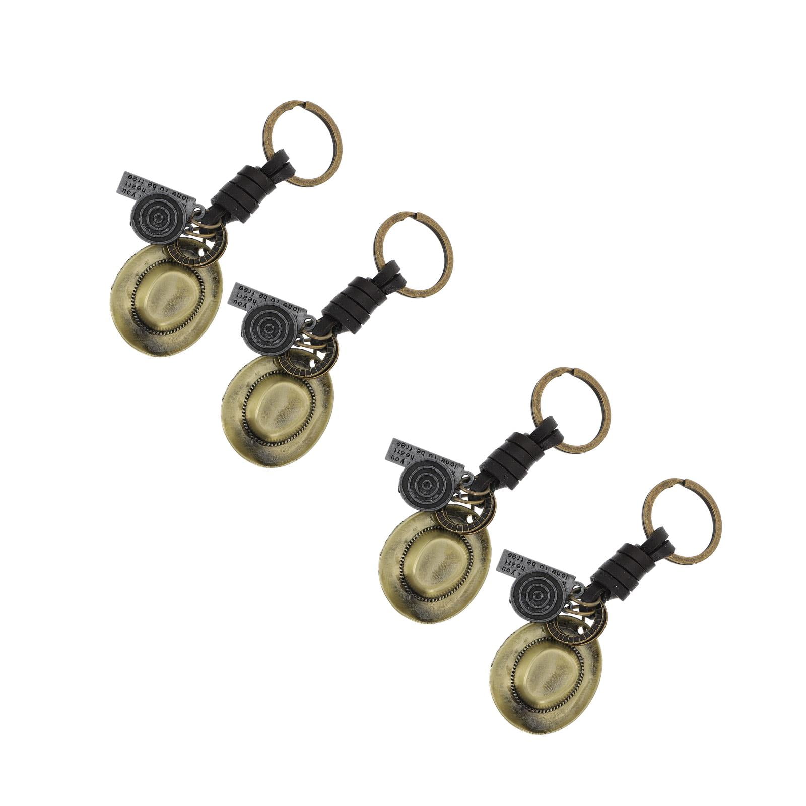HOMEMAXS 2pcs Vintage Cowboy Hat Keychain - 2pcs Mini Cowboy Hat Key ...