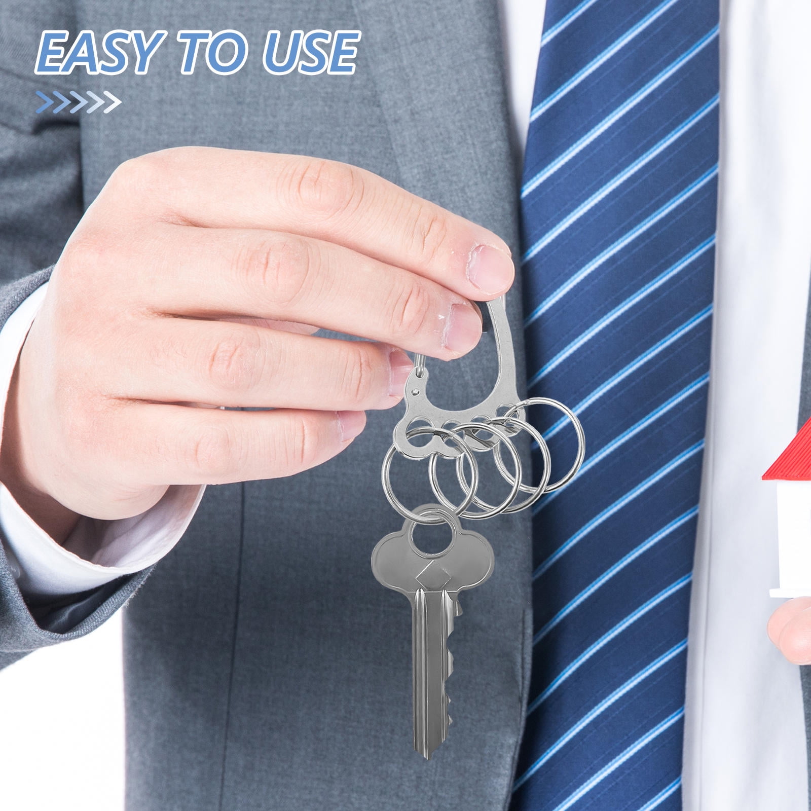 HOMEMAXS 2pcs Waist Belt Key Clips Keyring Stainless Steel Keychain Key ...