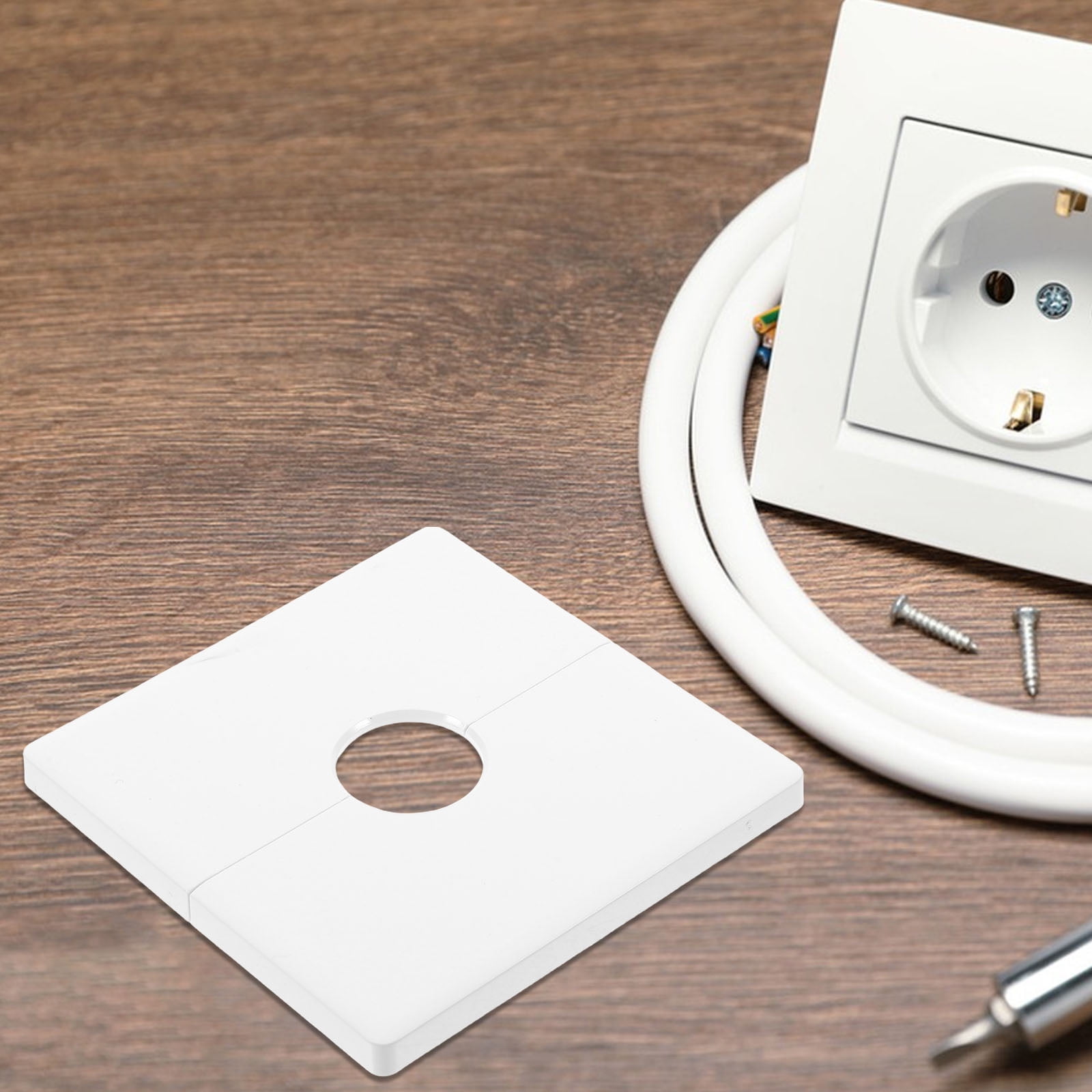 2pcs Wall Hole Cover Plate Solid Outlet Cover Plate Removable Wall ...