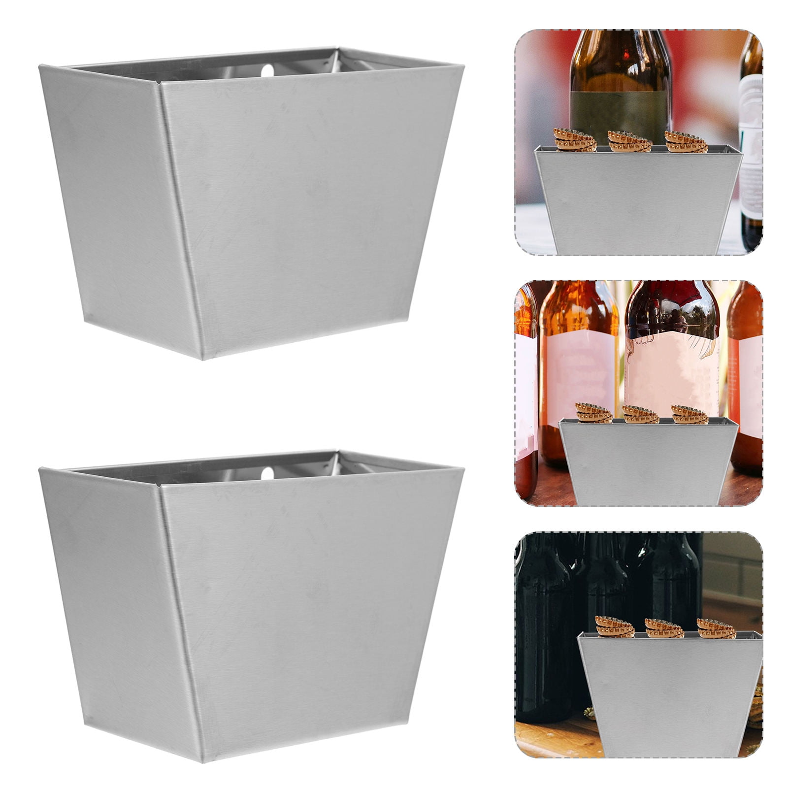 HOMEMAXS 2pcs Wall Mount Bottle Cap Catcher Stainless Steel Beer Cap ...