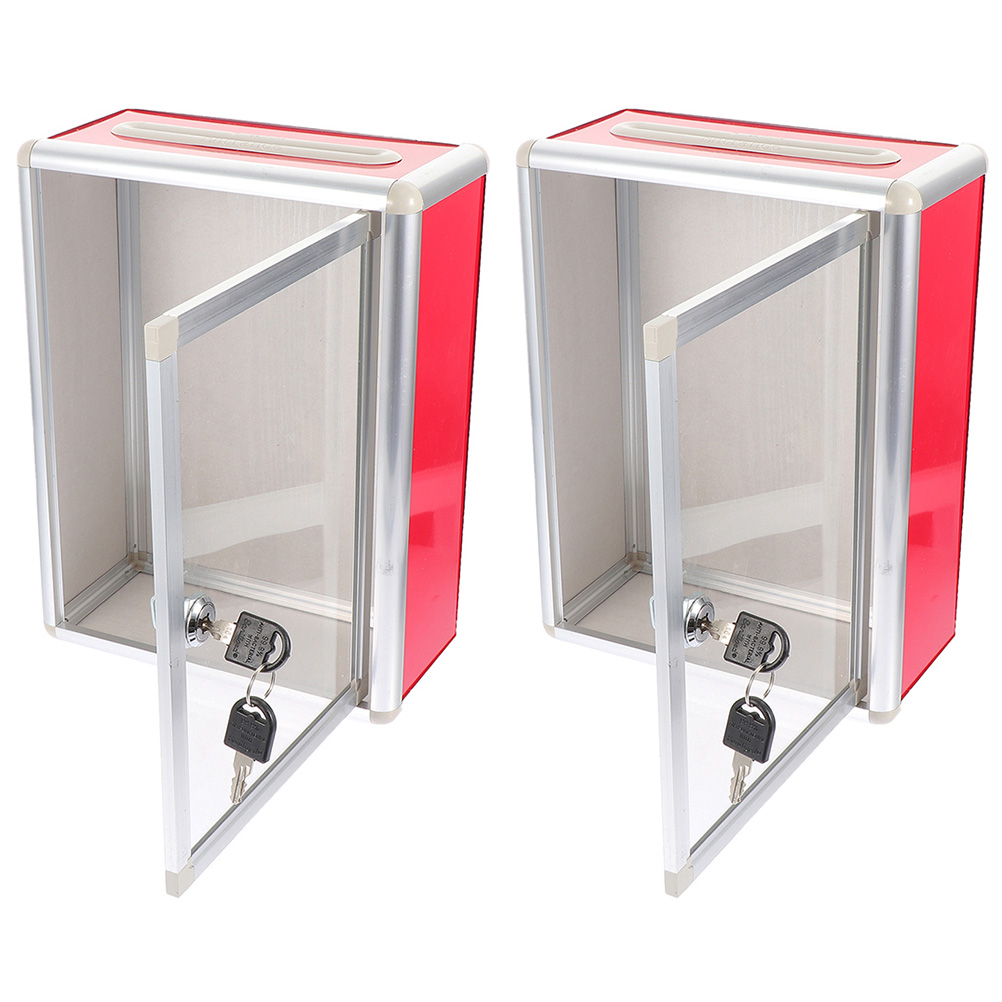 HOMEMAXS 2pcs Wall Mount Mailboxes Suggestion Box Metal Wall Mounted ...