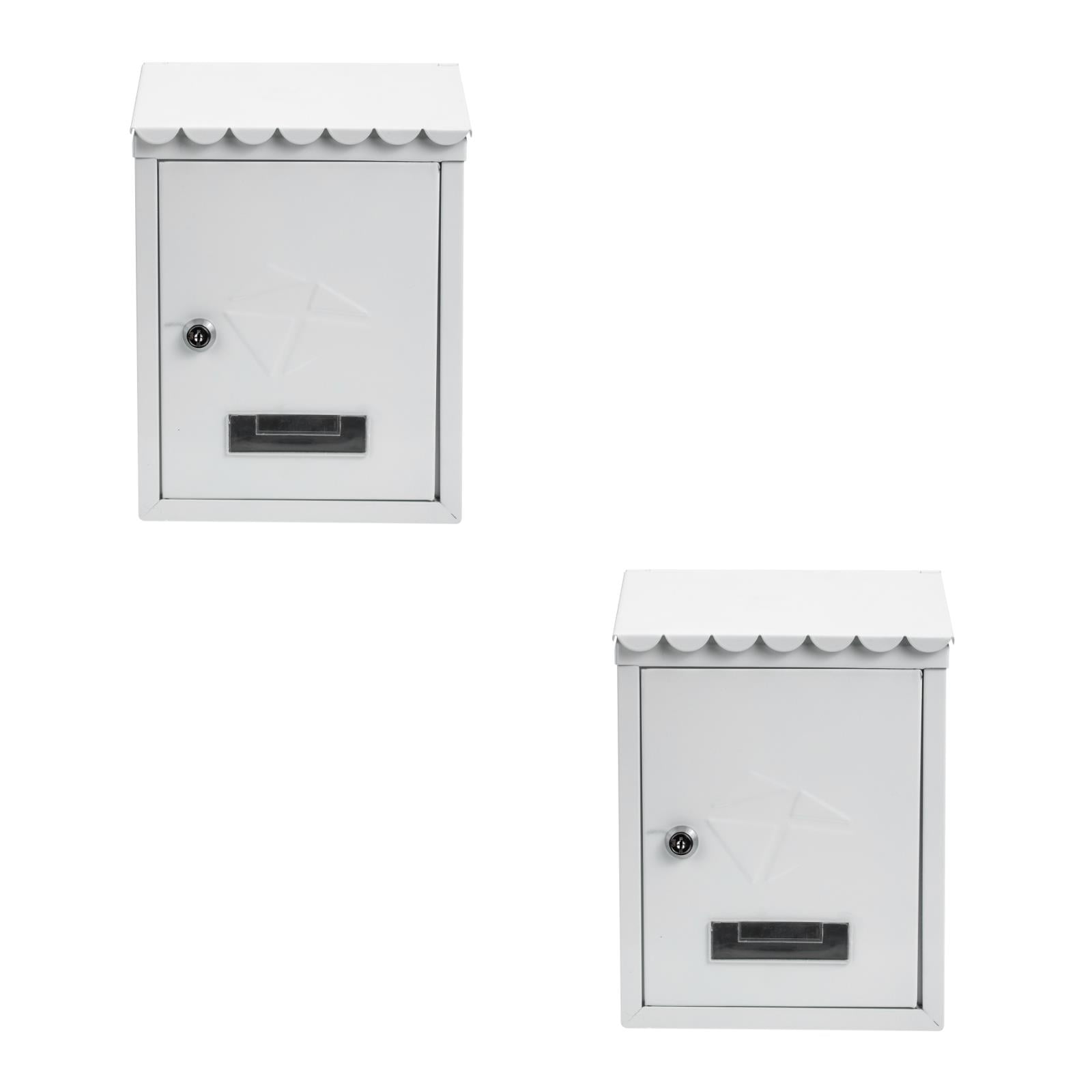 HOMEMAXS 2pcs Wall Mounted Rain-proof Mailbox Locked Post Newspaper Box ...
