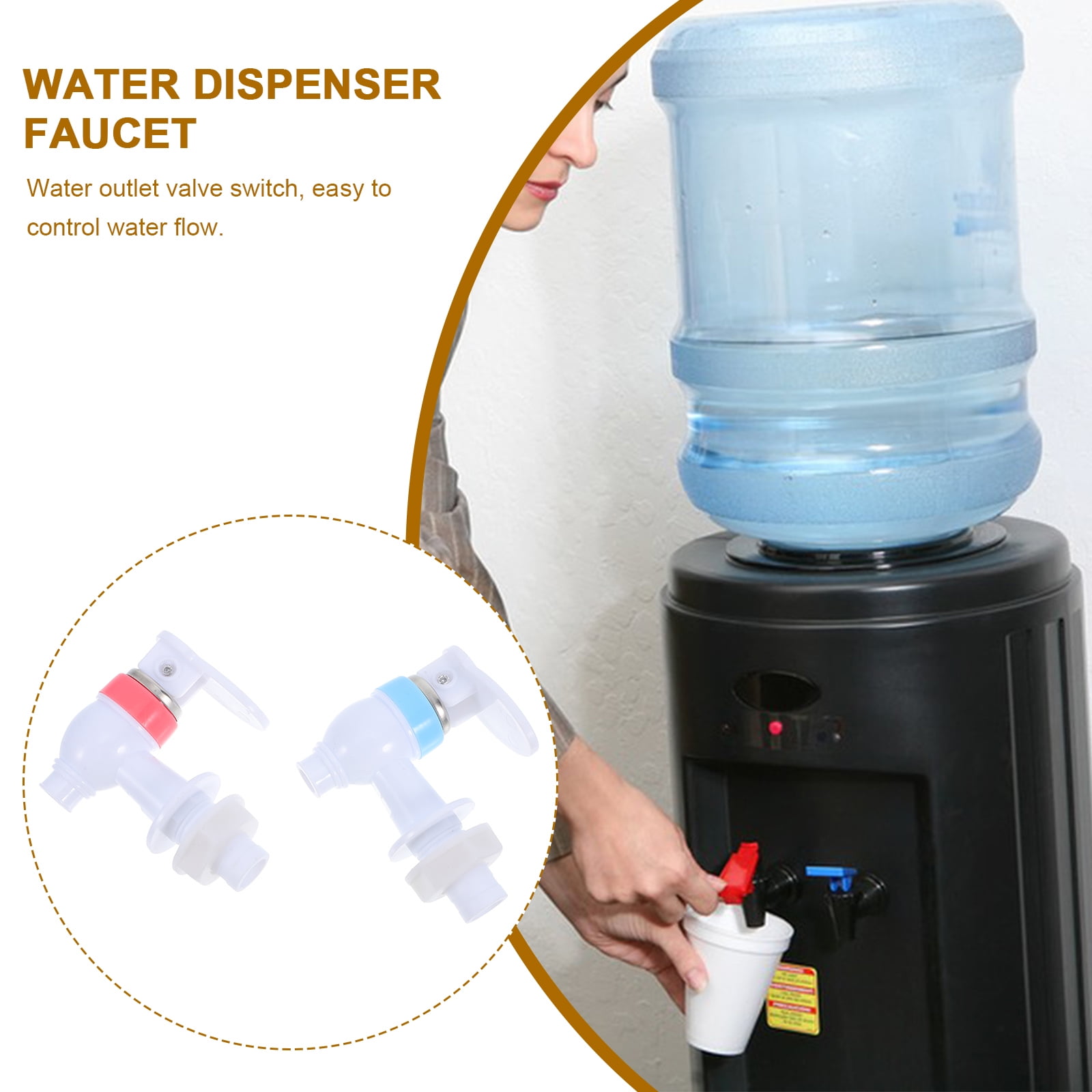 HOMEMAXS 2pcs Water Dispenser Spigot Replacement Red And Blue Hot Cold ...