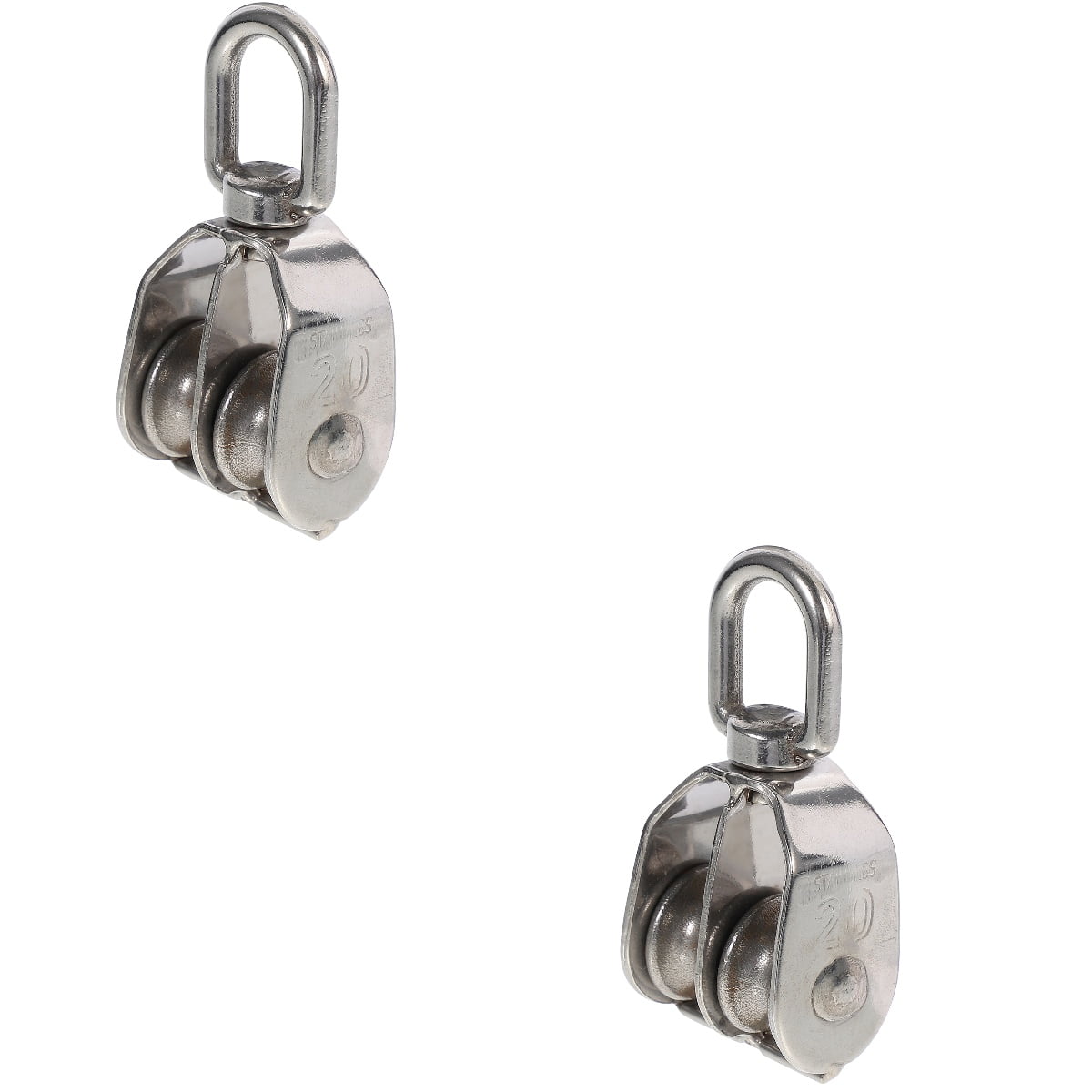 2pcs Wire Rope Chain Lifting Double Pulley Block Stainless Steel Double ...