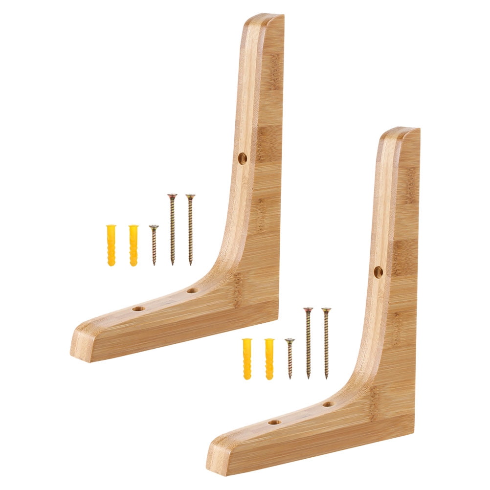 2pcs Wood Shelf Bracket Floating Shelf Bracket Wall Mounted Shelf ...