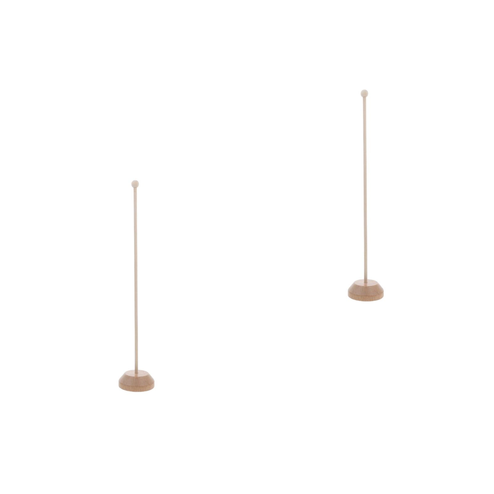 HOMEMAXS 2pcs Wooden Mini Flag Holder Desk Flag Stand Indoor Flag Pole ...