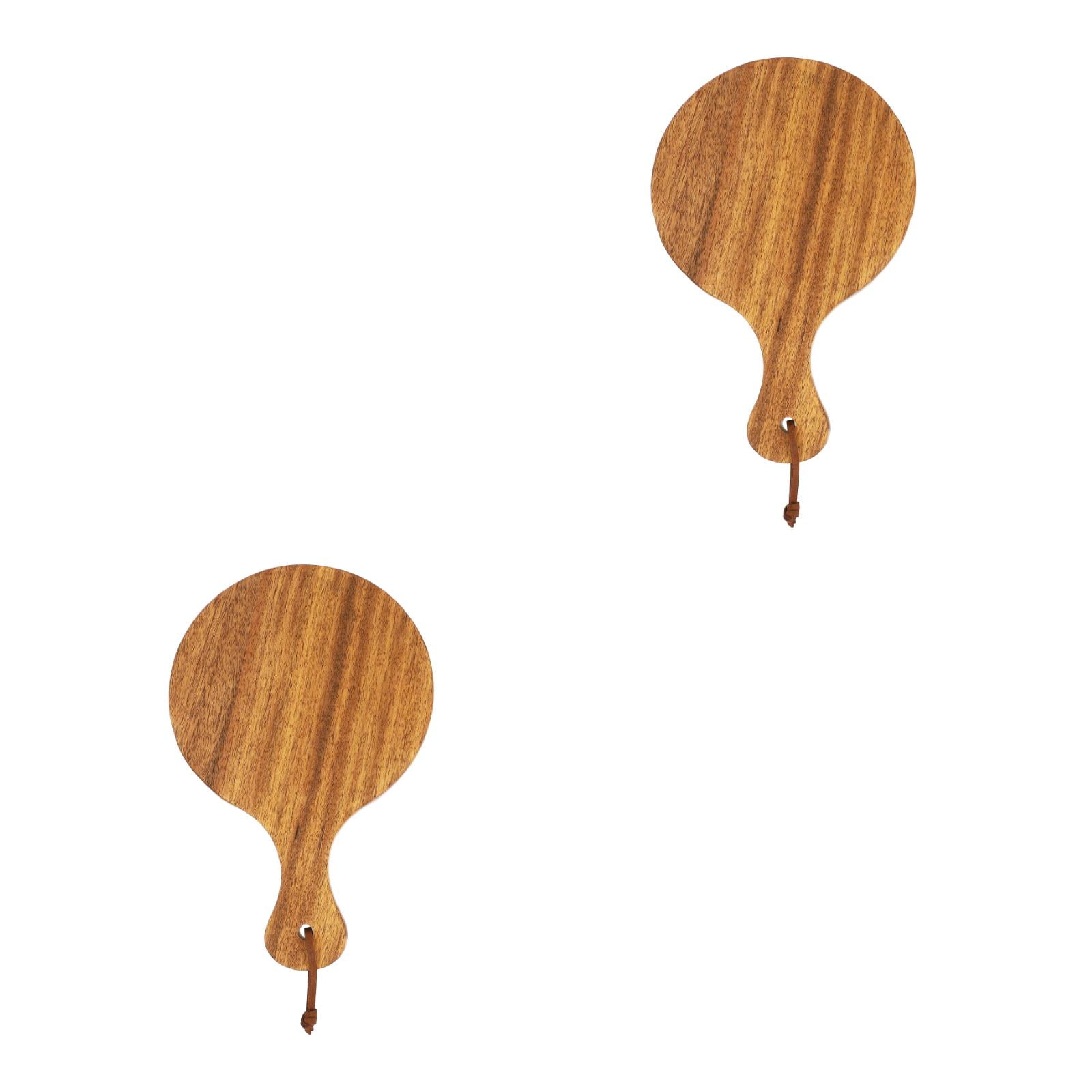 2pcs Wooden Pizza Peel Wood Serving Pan Cheese and Charcuterie Sushi ...