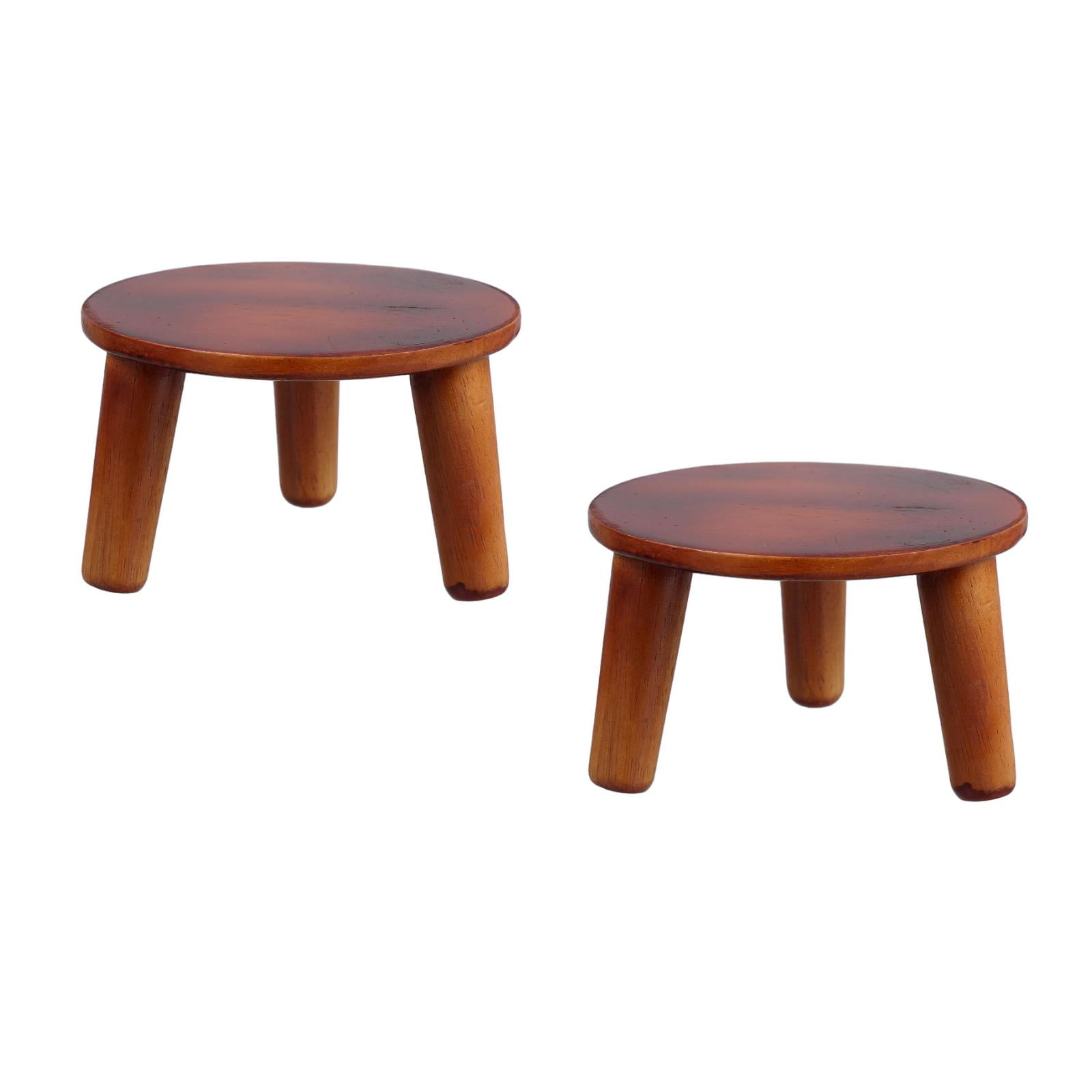 HOMEMAXS 2pcs Wooden Plant Stand Base Indoor Flowerpot Stand Handicraft ...