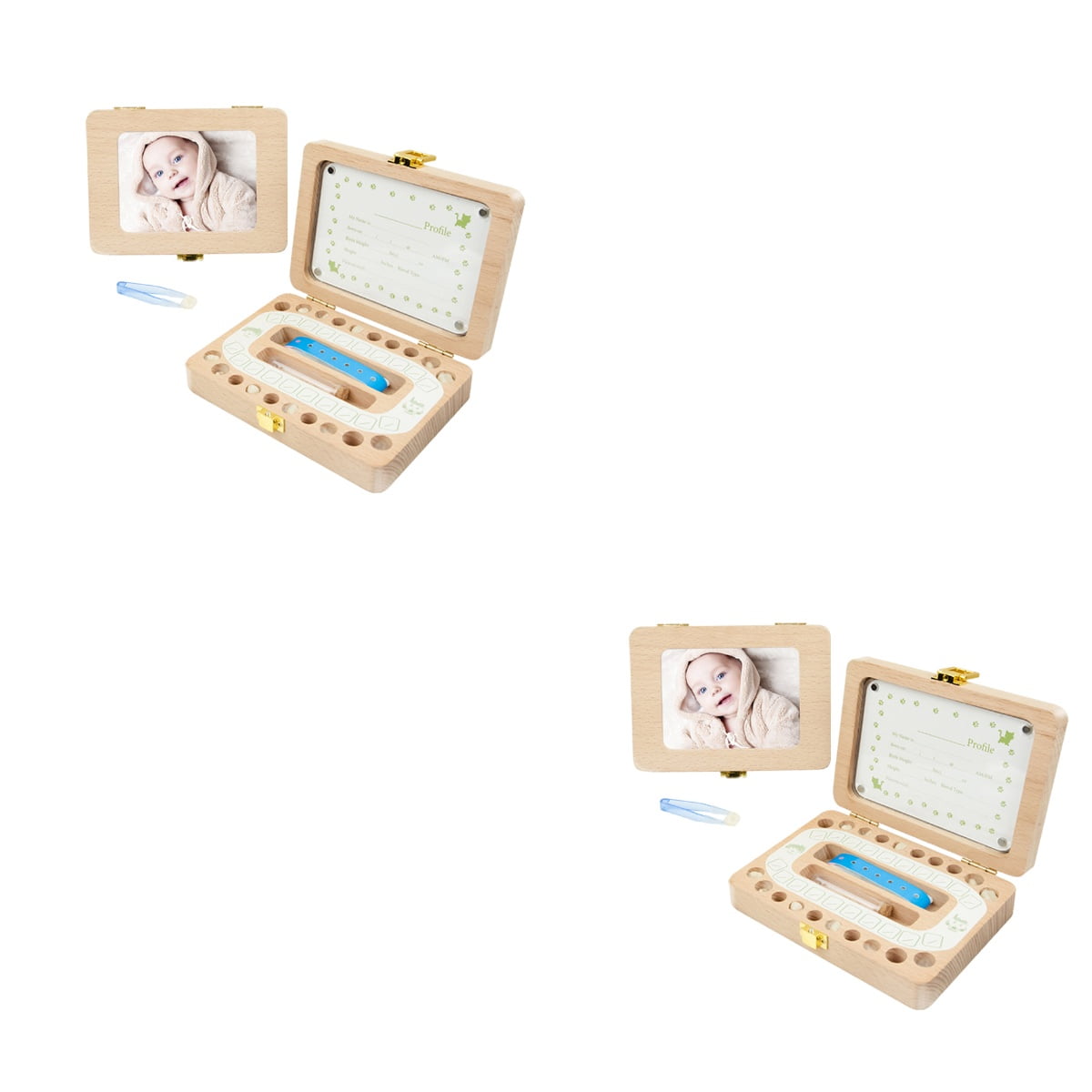 2pcs Wooden Tooth Preservation Organizer Hair Child Tooth Collection ...