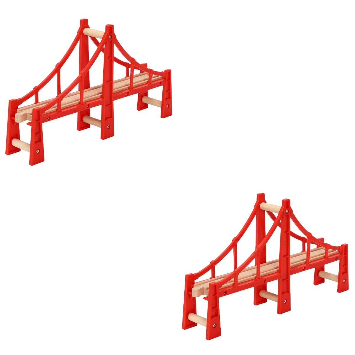 2pcs Wooden Train Track Bridge Replacement Suspension Bridge Toy Train ...