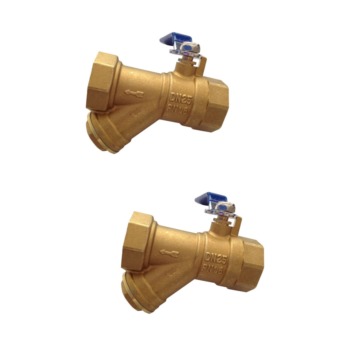2pcs Y Type Brass Strainer Filter Ball Connector 1 Inch DN25 Female ...