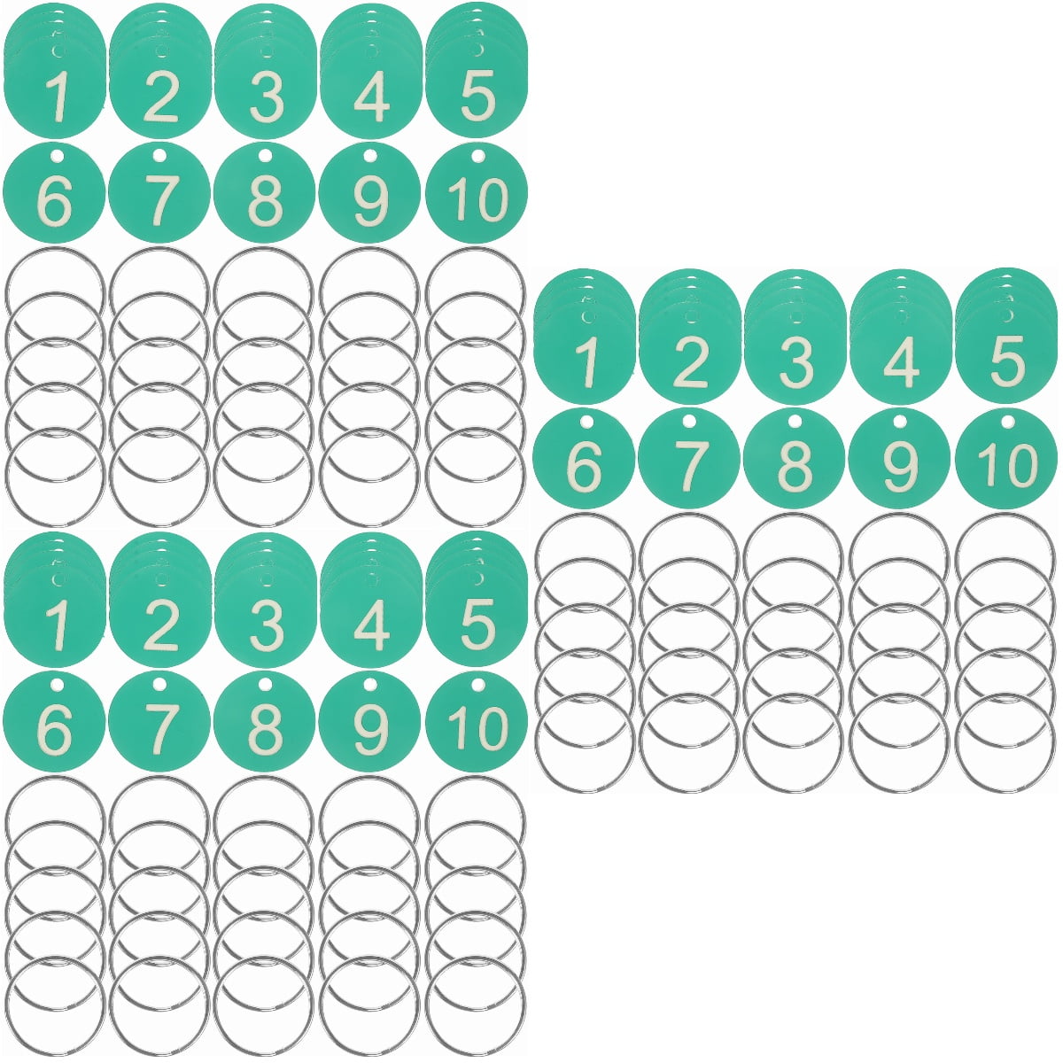 HOMEMAXS 3 Count Round Number Tags with Rings Numbered Keychains Large ...
