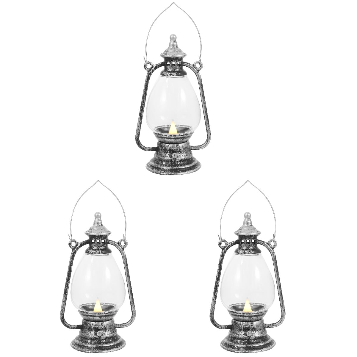 HOMEMAXS 3 PCS Portable Lantern Handle Lanterns Decor Outdoor Handheld ...