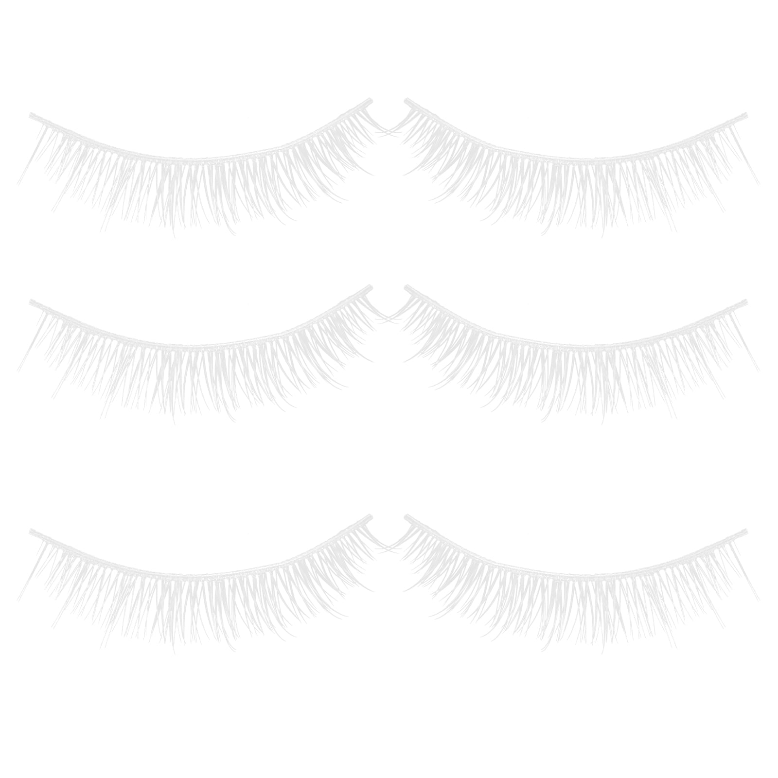 HOMEMAXS 3 Pairs Lash Natural False Eyelashes White Short Cross Stem ...