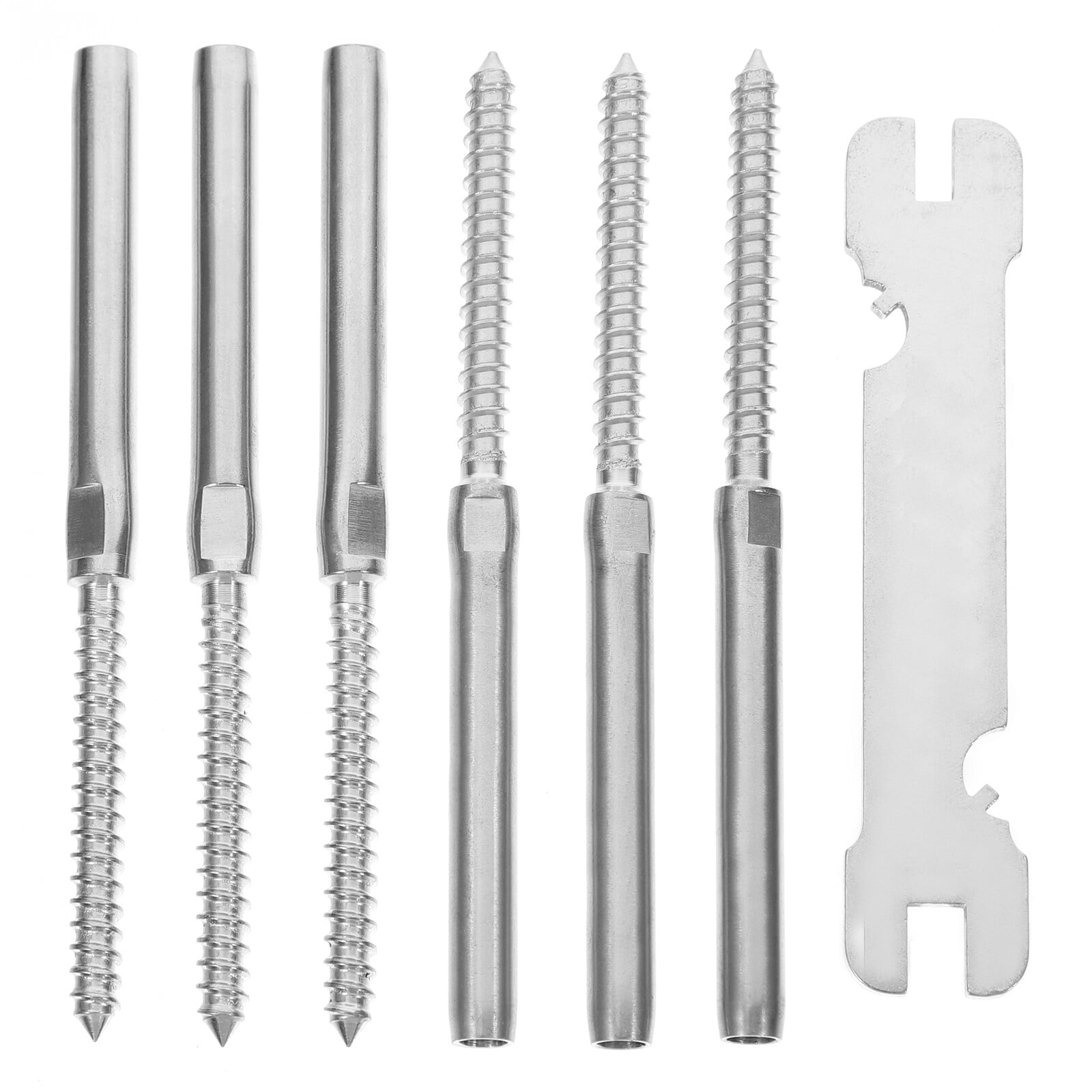 3 Pairs Left and Right Threaded Rod Clamps Cords Deck Silver - Walmart.com