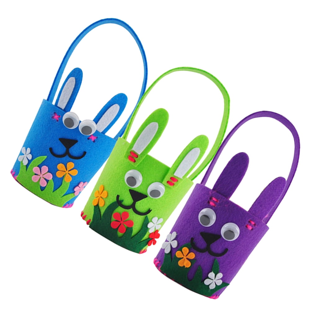 HOMEMAXS 3 Pcs Easter Cloth Buckets Candy Storage Pouch Easter Eggs ...