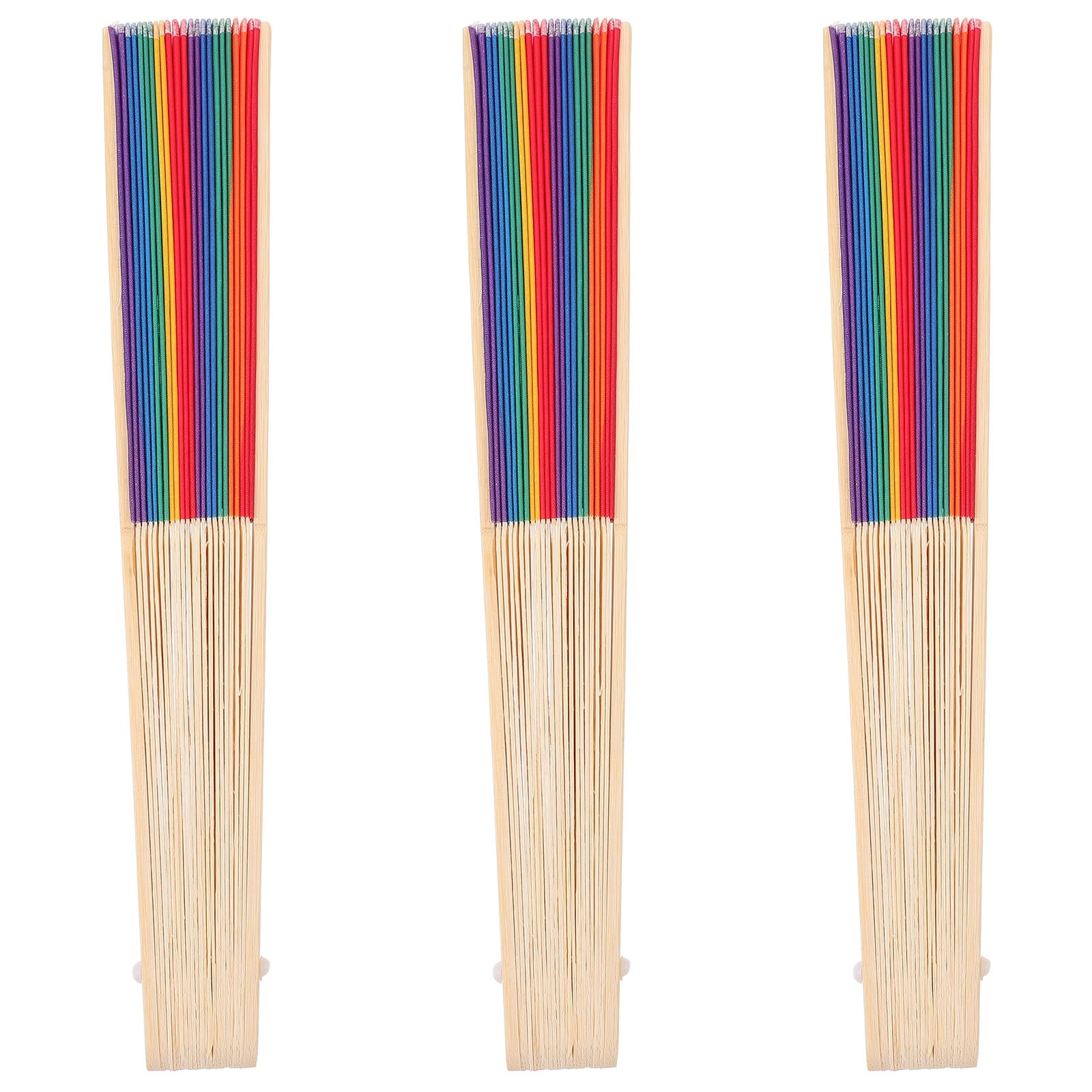 HOMEMAXS 3 Pcs Foldable Fan Prop Decoration Rainbow Folding Gift ...