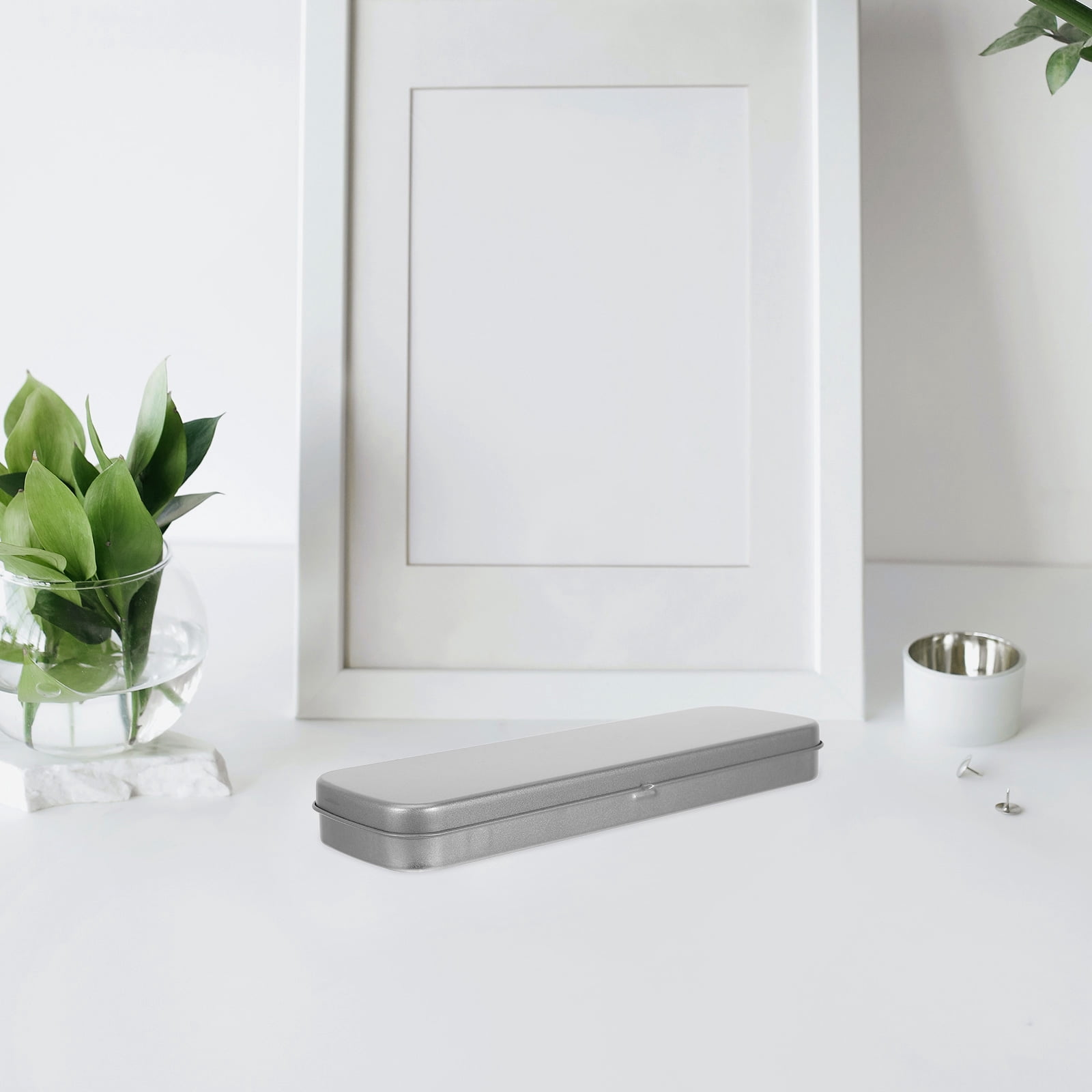 HOMEMAXS 3 Pcs Metal Rectangular Hinged Tin Boxes With Lid Portable Box ...