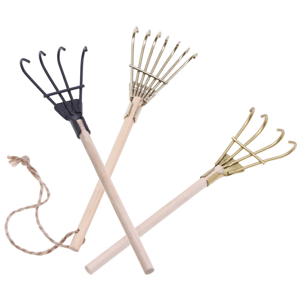 HOMEMAXS 3 Pcs Micro Landscape Rake Rakes Scarifying Decoration Small ...
