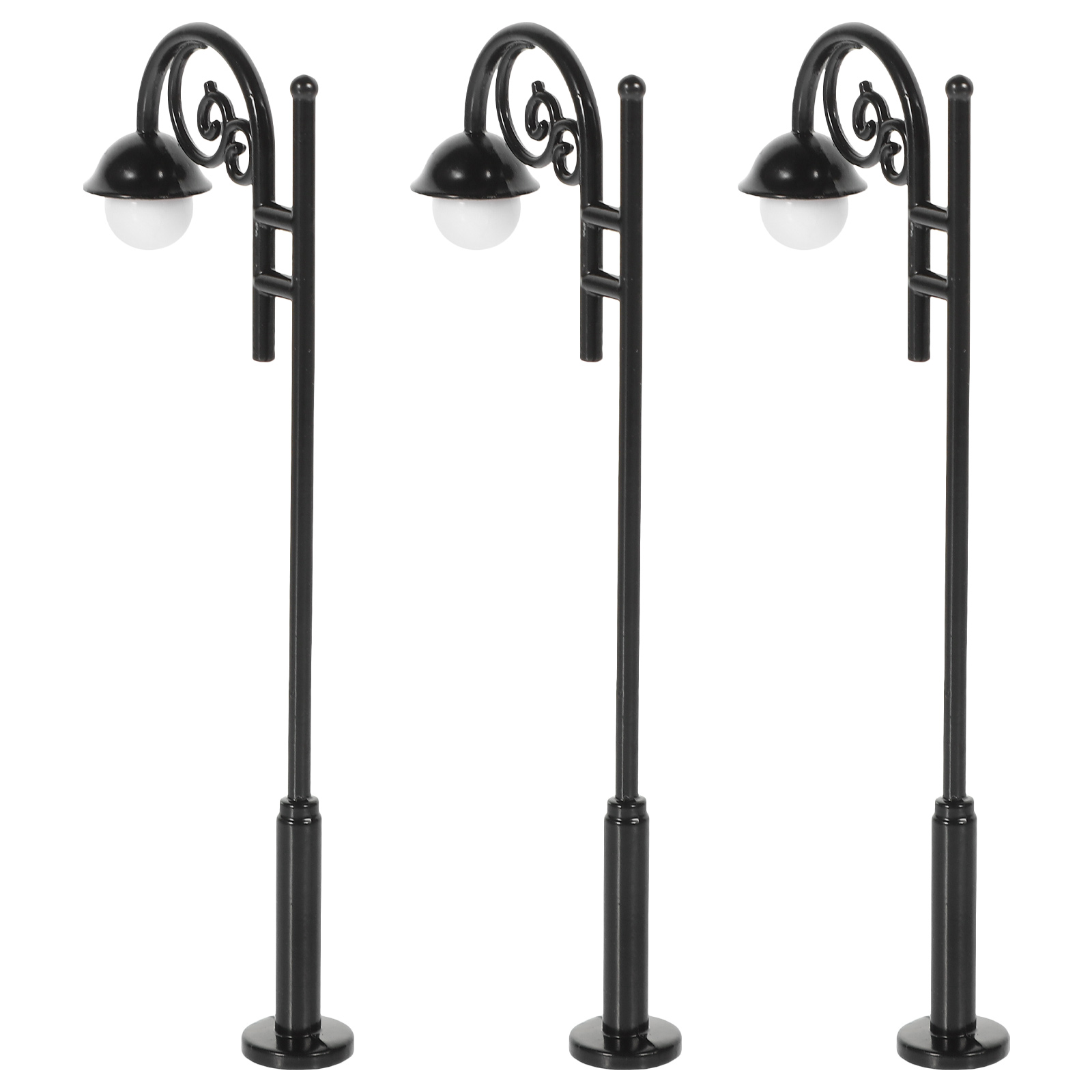 HOMEMAXS 3 Pcs Miniature Mini Street Light Model 9.00X3.20X1.20CM Black ...