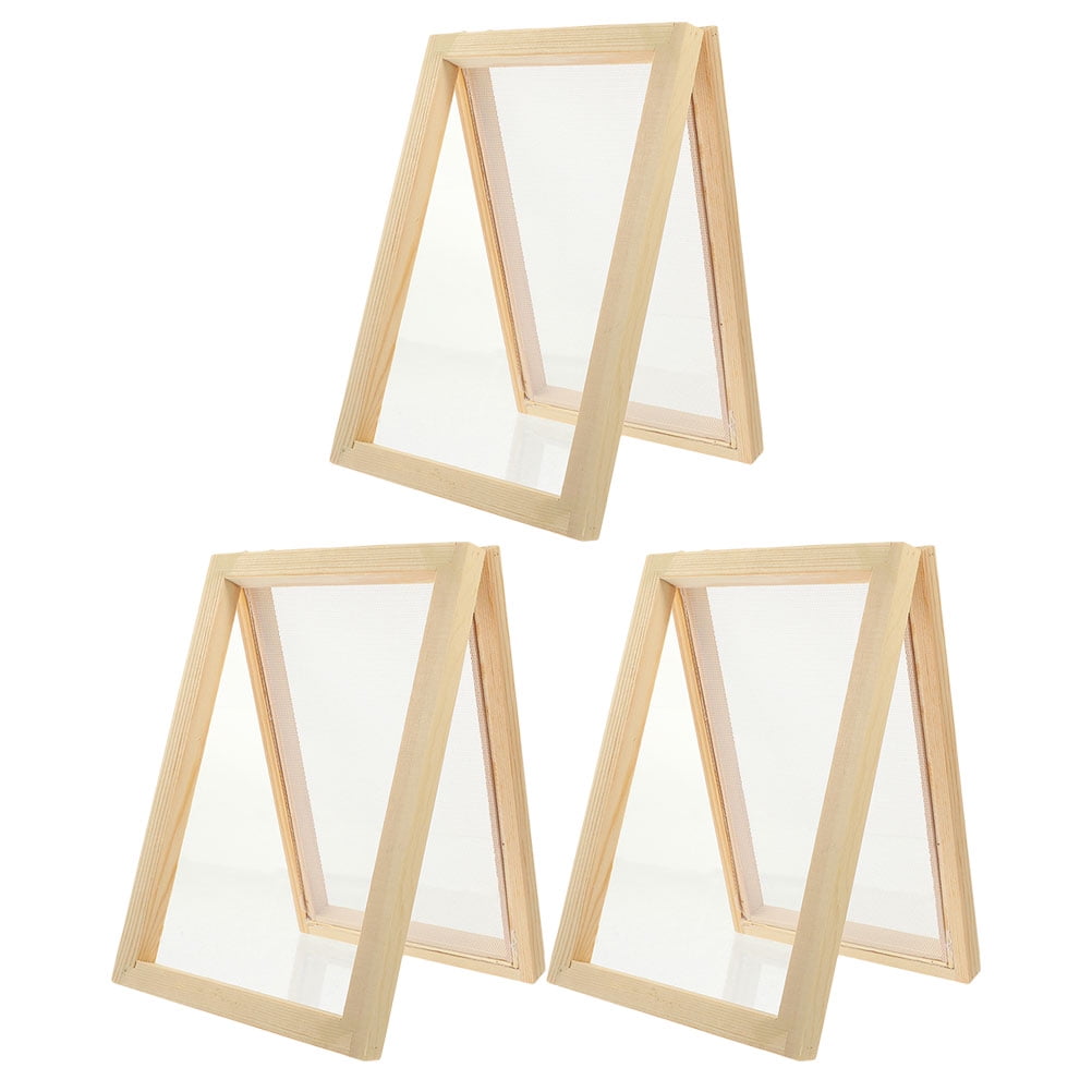 HOMEMAXS 3 Pcs Paper Making Screen Frame for DIY Pine Wood Picture ...