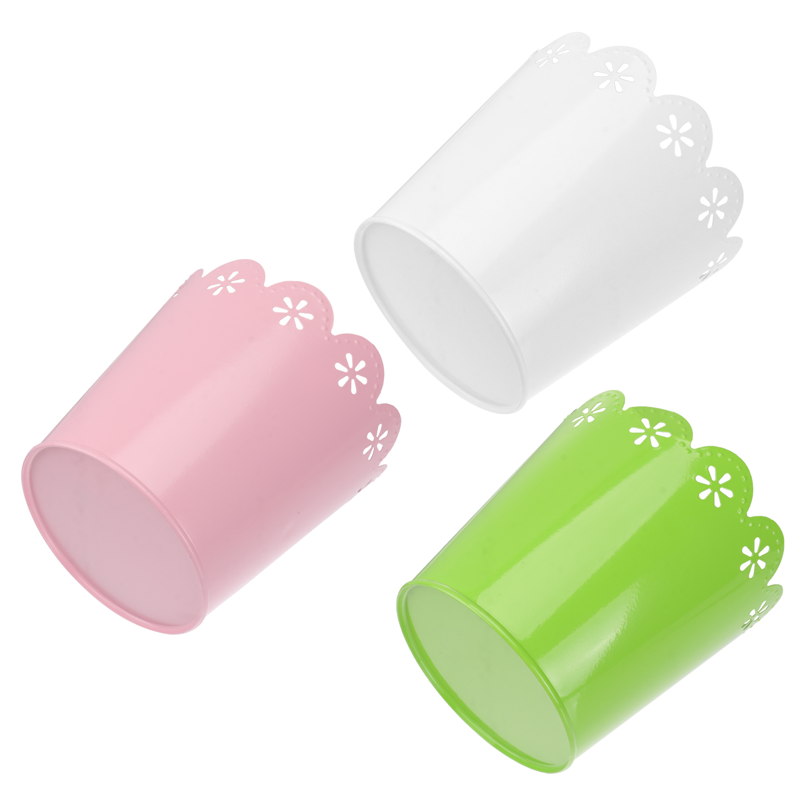 HOMEMAXS 3 Pcs Round Iron Bucket Pot for Plants Simple Design Flowerpot ...