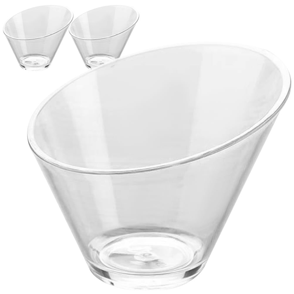 HOMEMAXS 3 Pcs Salad Portable Transparent Slanted Ice Cream Bowl ...