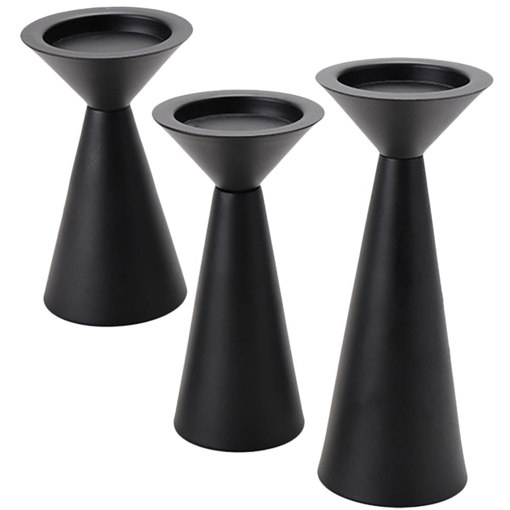 HOMEMAXS 3 Pcs Single-head Candlestick Vintage Stand Taper Matches ...