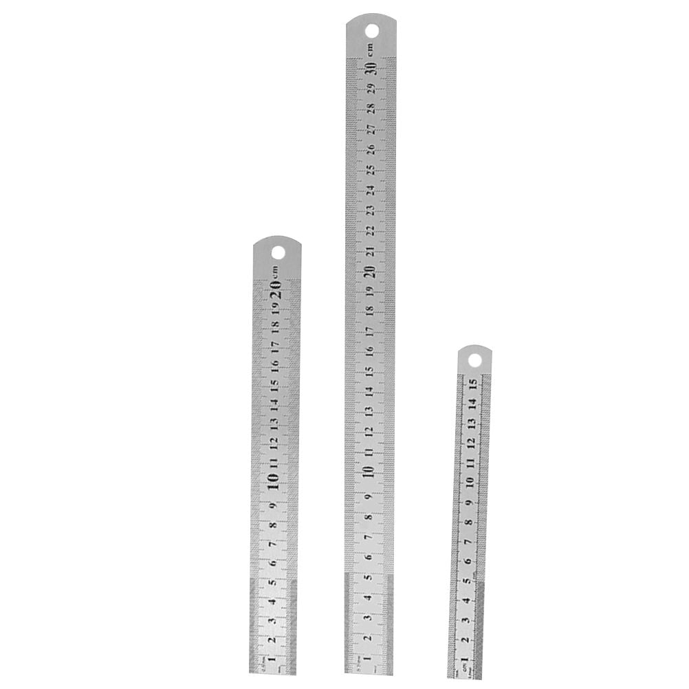 HOMEMAXS 3 Pcs Straight Edge Ruler Stainless Meter Stick Steel Compact ...