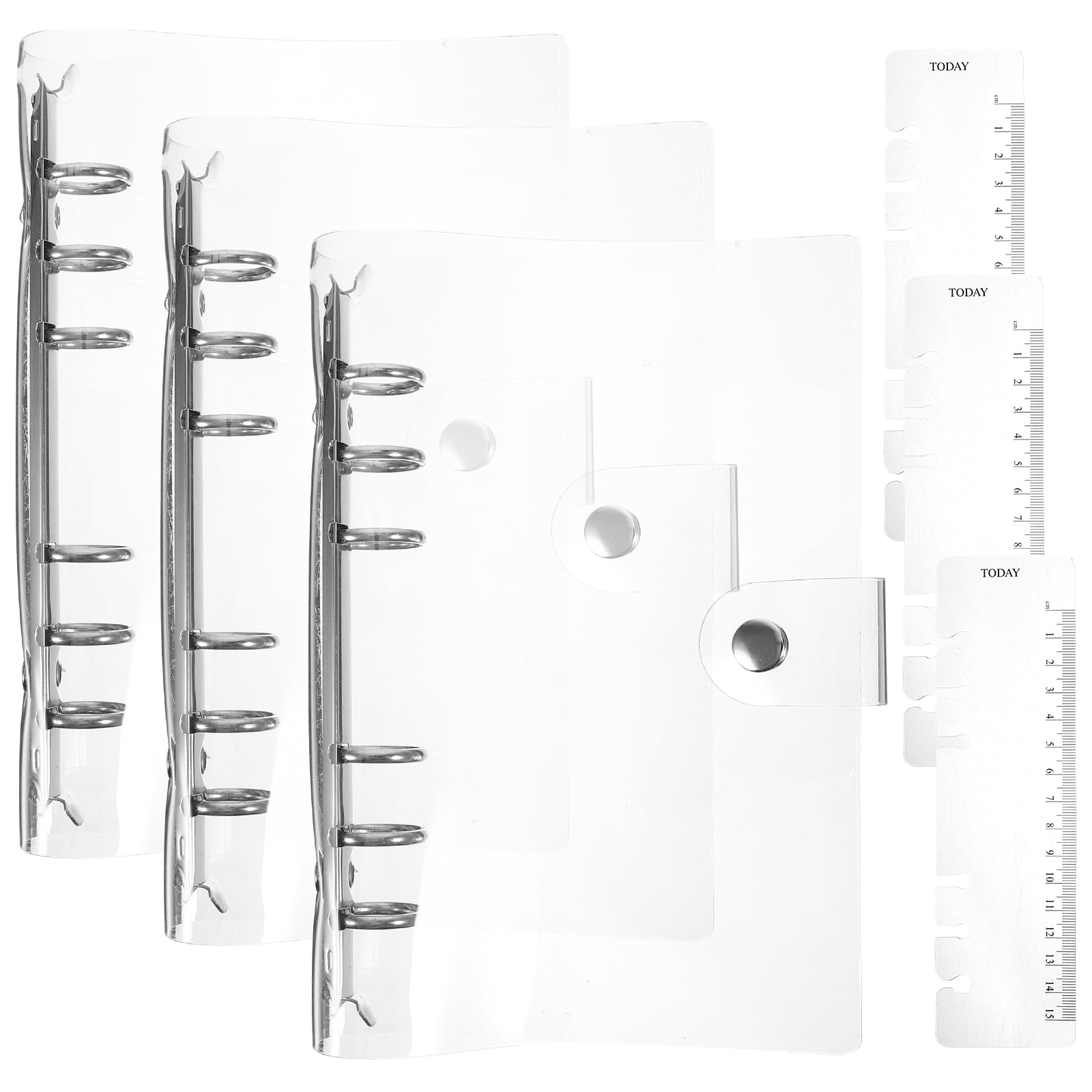 HOMEMAXS 3 Pcs Transparent Pvc Loose-leaf Simple Conference Notebook ...