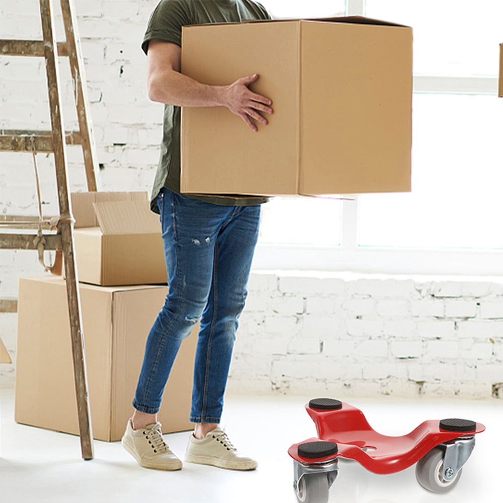 Minkissy Small Dolly for Moving Red Metal Cleaning Under Furniture 3Pcs ...