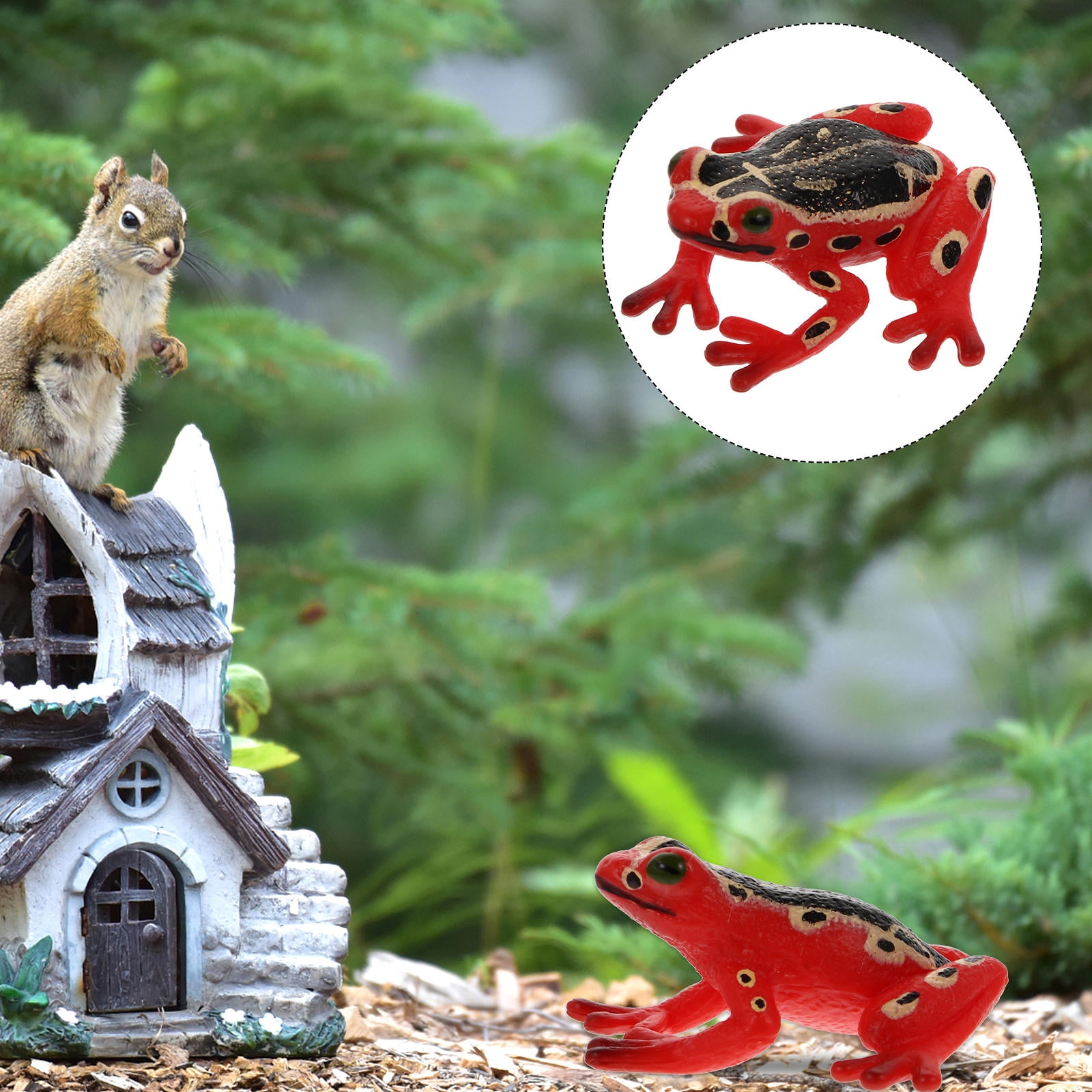 HOMEMAXS 3 Pieces Miniature Frog Figurine Figurines Amphibian Models ...