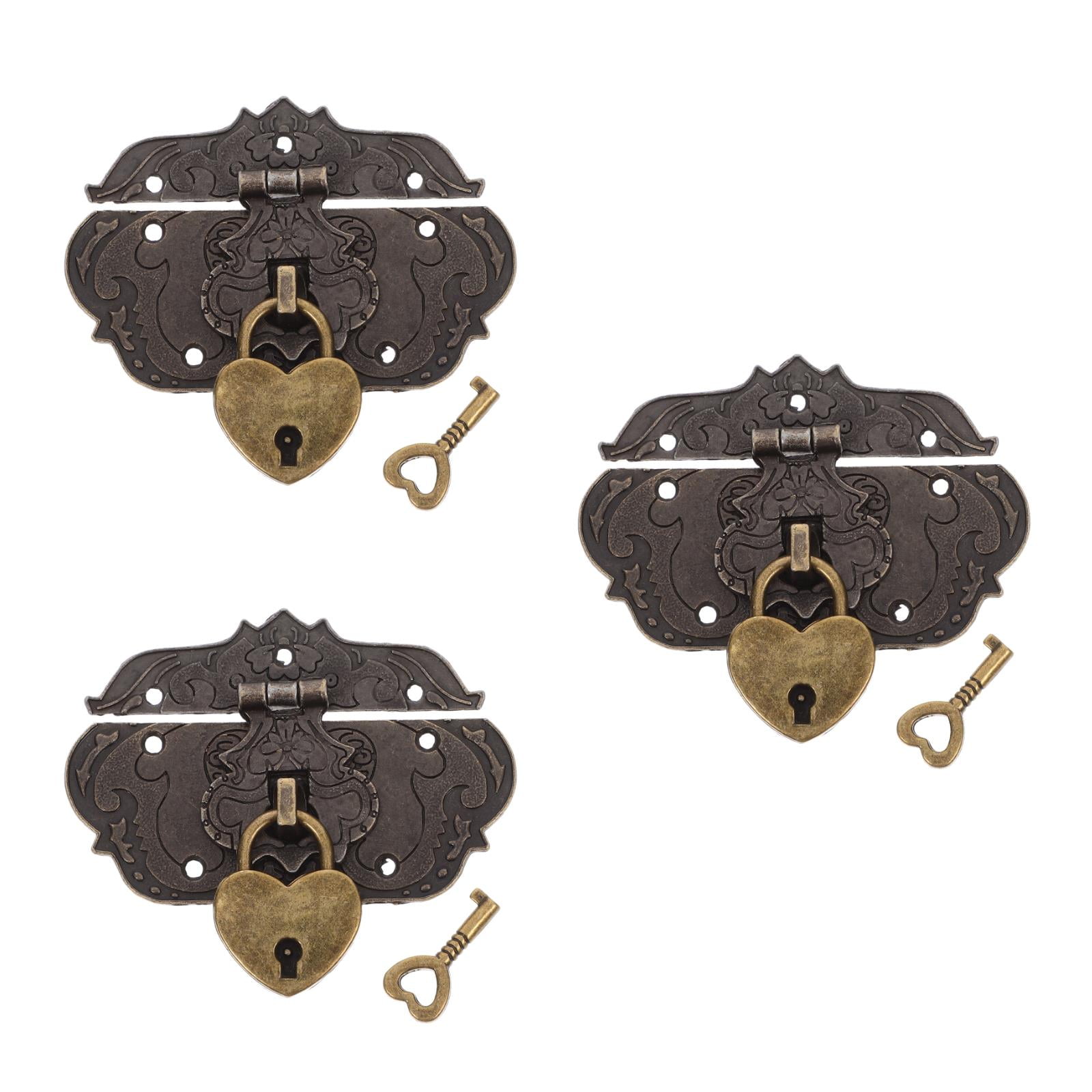 HOMEMAXS 3 Sets Antique Latch Hasp Toolbox Lock Clasp Vintage Wooden ...