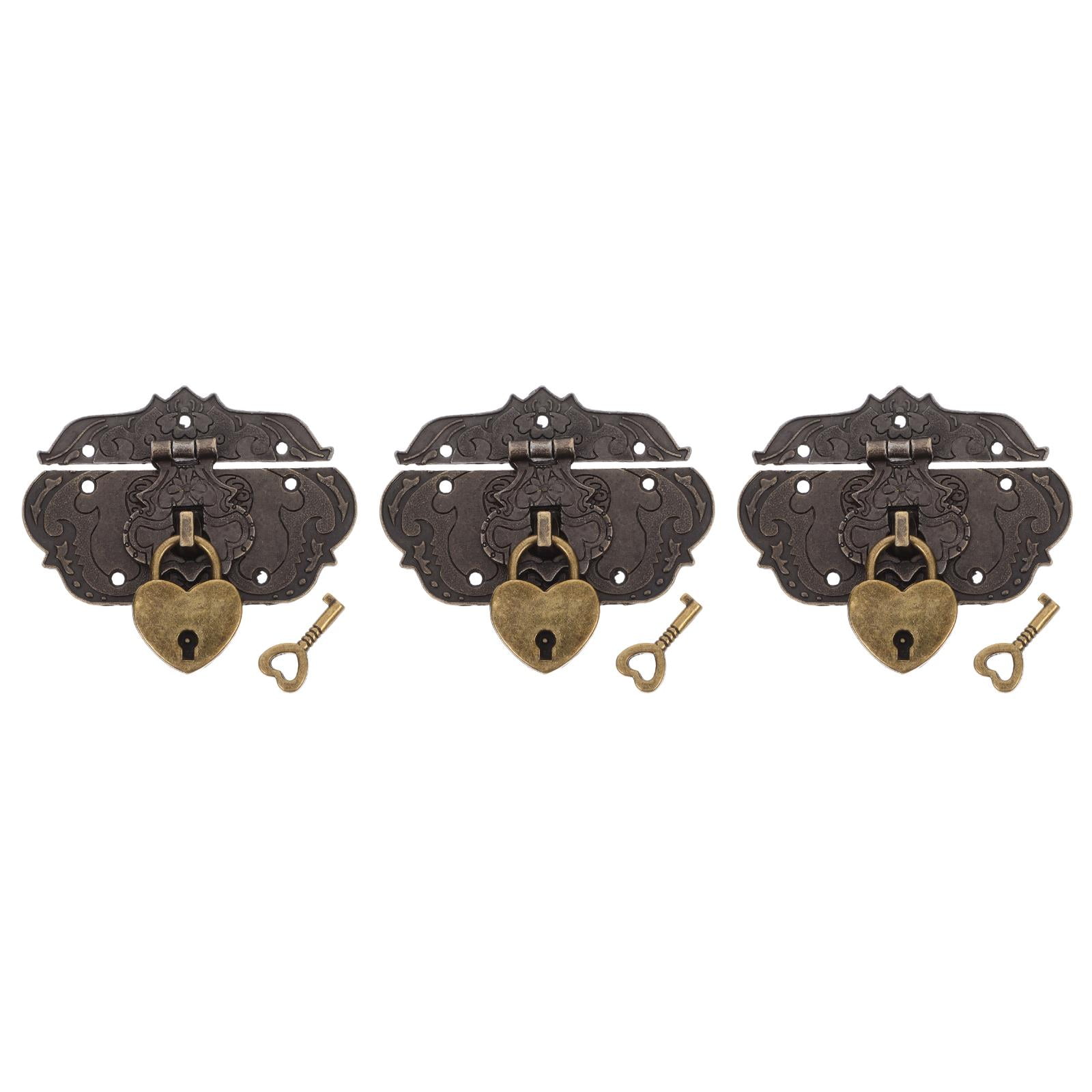 HOMEMAXS 3 Sets Antique Latch Hasp Toolbox Lock Clasp Vintage Wooden ...